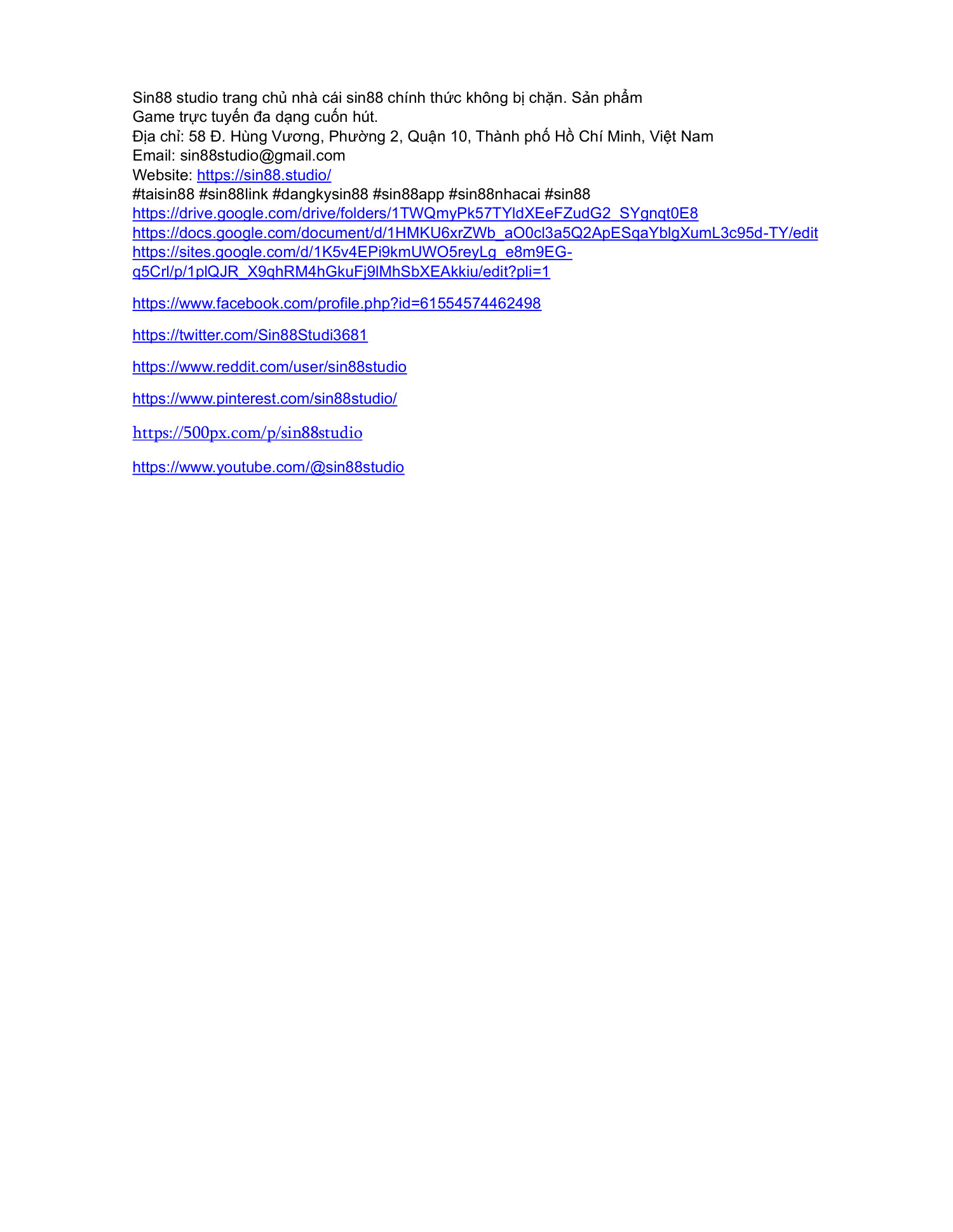 Sin88 studio trang chủ nhà cái sin88 chính thức không bị chặn.docx | DocDroid