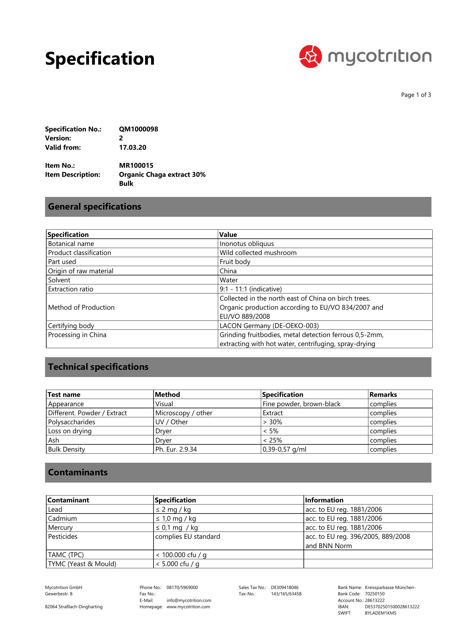 MR100015 Specification organic Chaga extract 30%.pdf | DocDroid