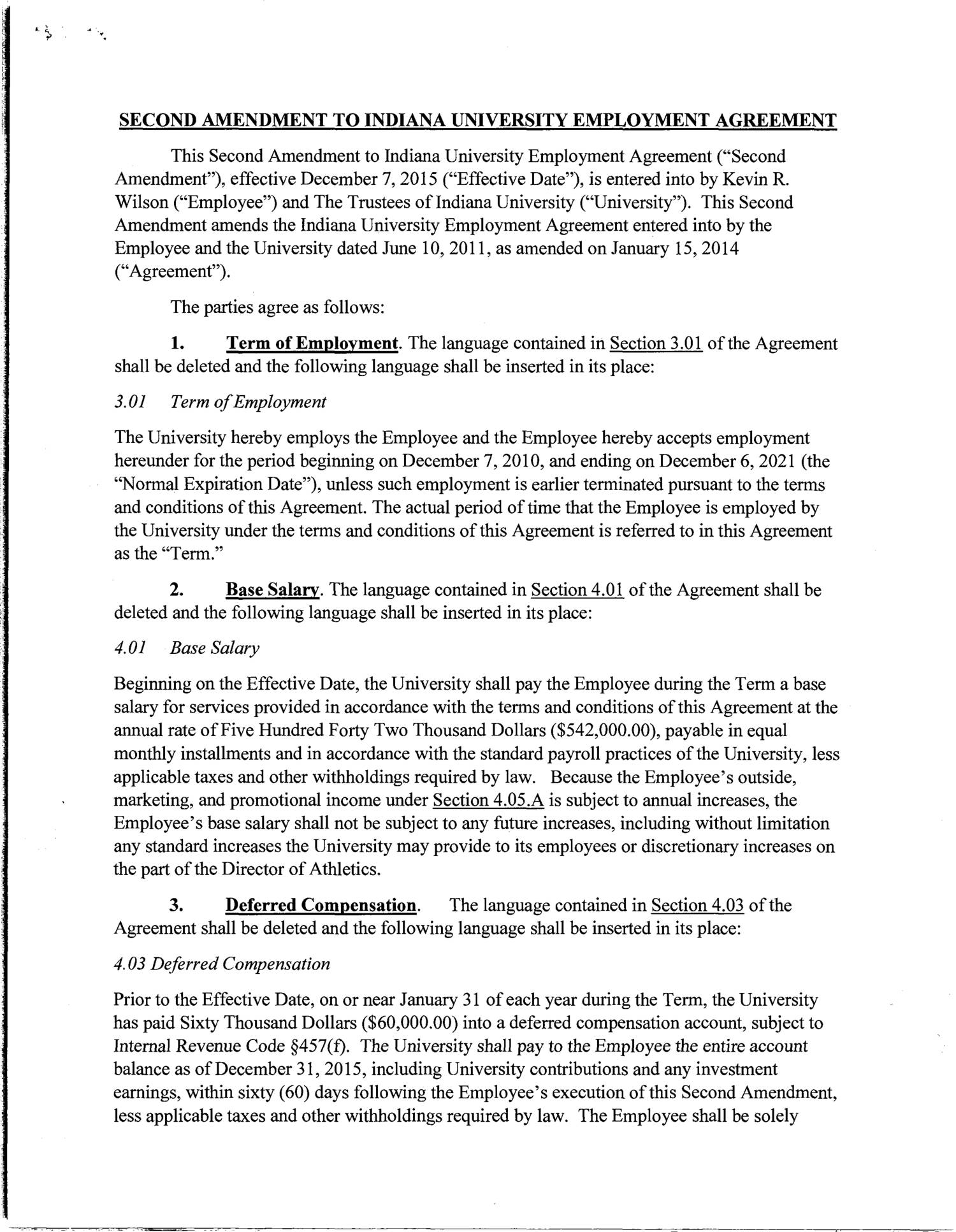 Kevin Wilson_ Second Amendment to IU Employment Agreement.pdf | DocDroid