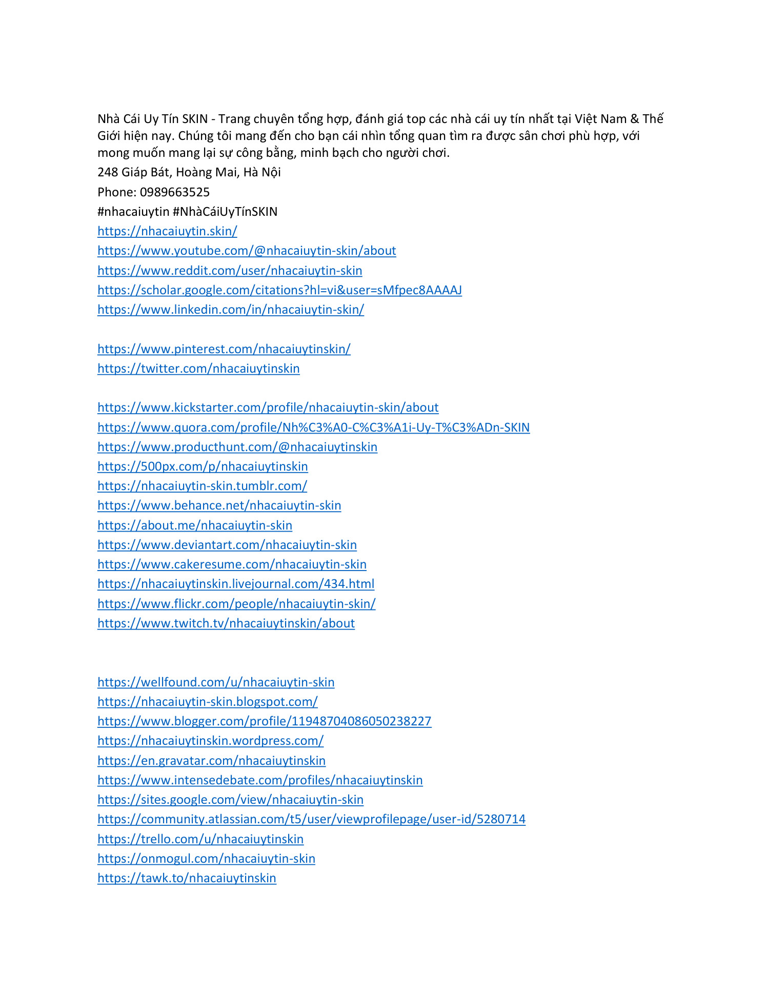 Nhà Cái Uy Tín SKIN.docx | DocDroid