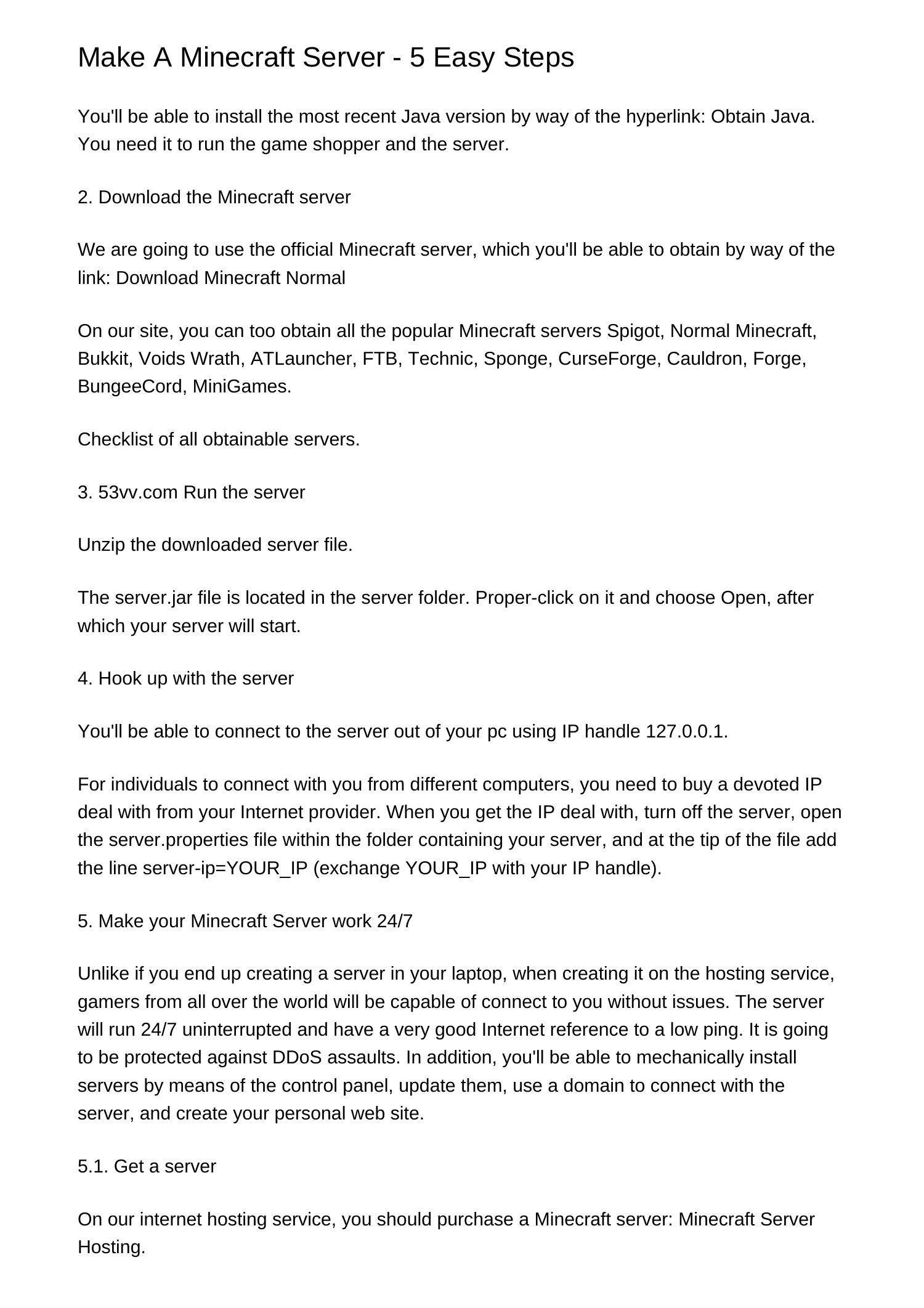 Make A Minecraft Server 5 Simple Stepsqkcgy Pdf Pdf Docdroid