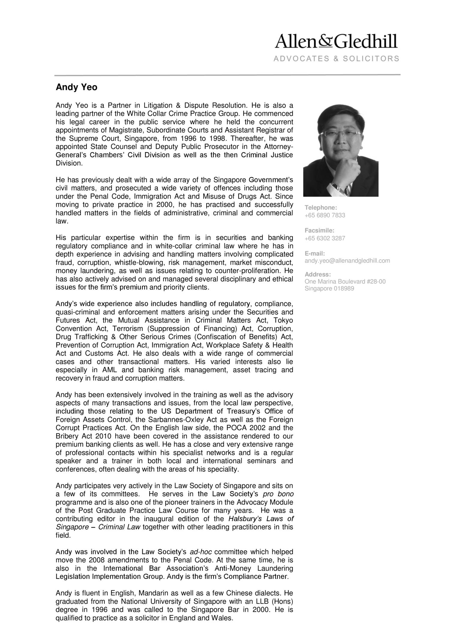 Andy Yeo - Profile.pdf | DocDroid