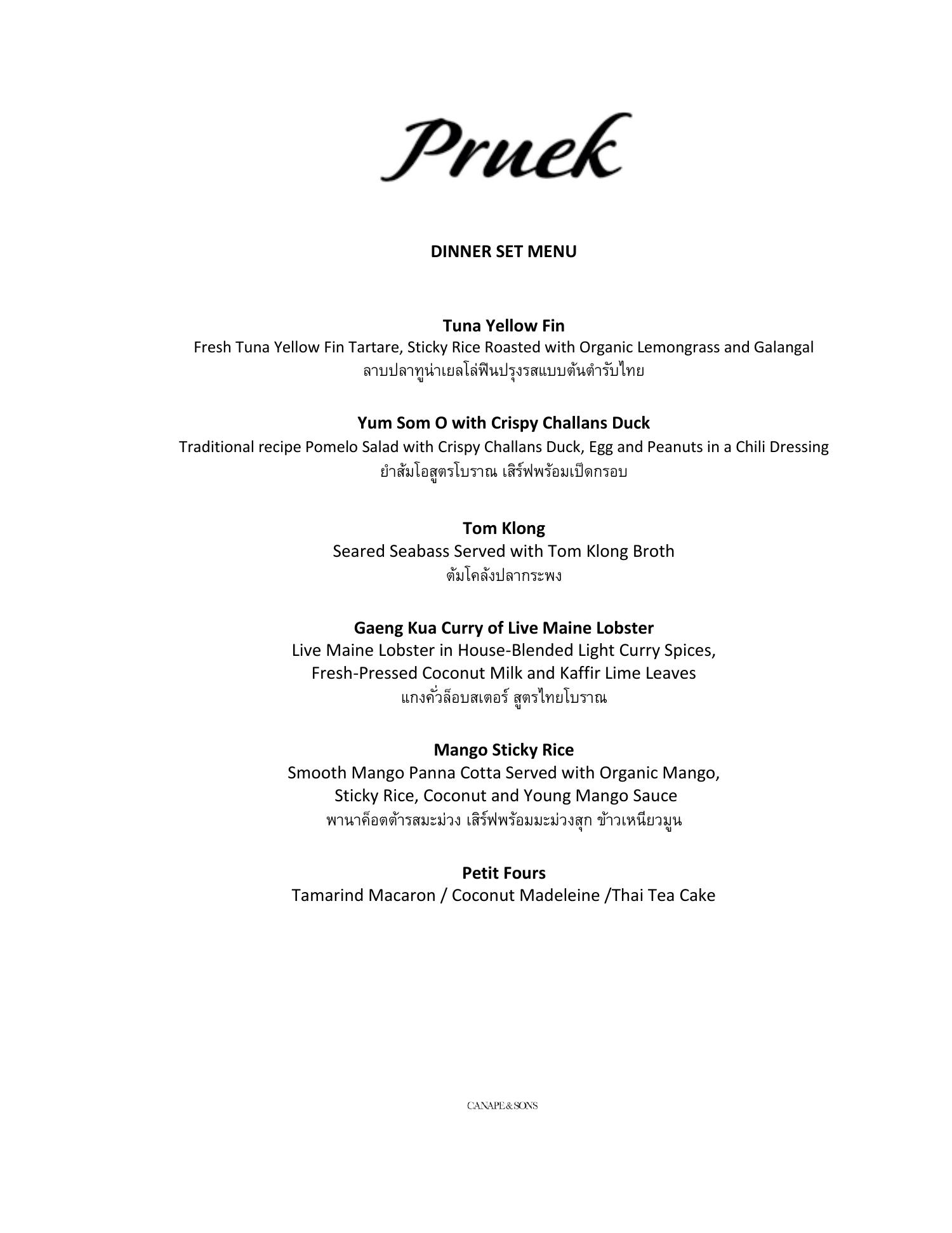 Thai DINNER premuim SET MENU.pdf | DocDroid