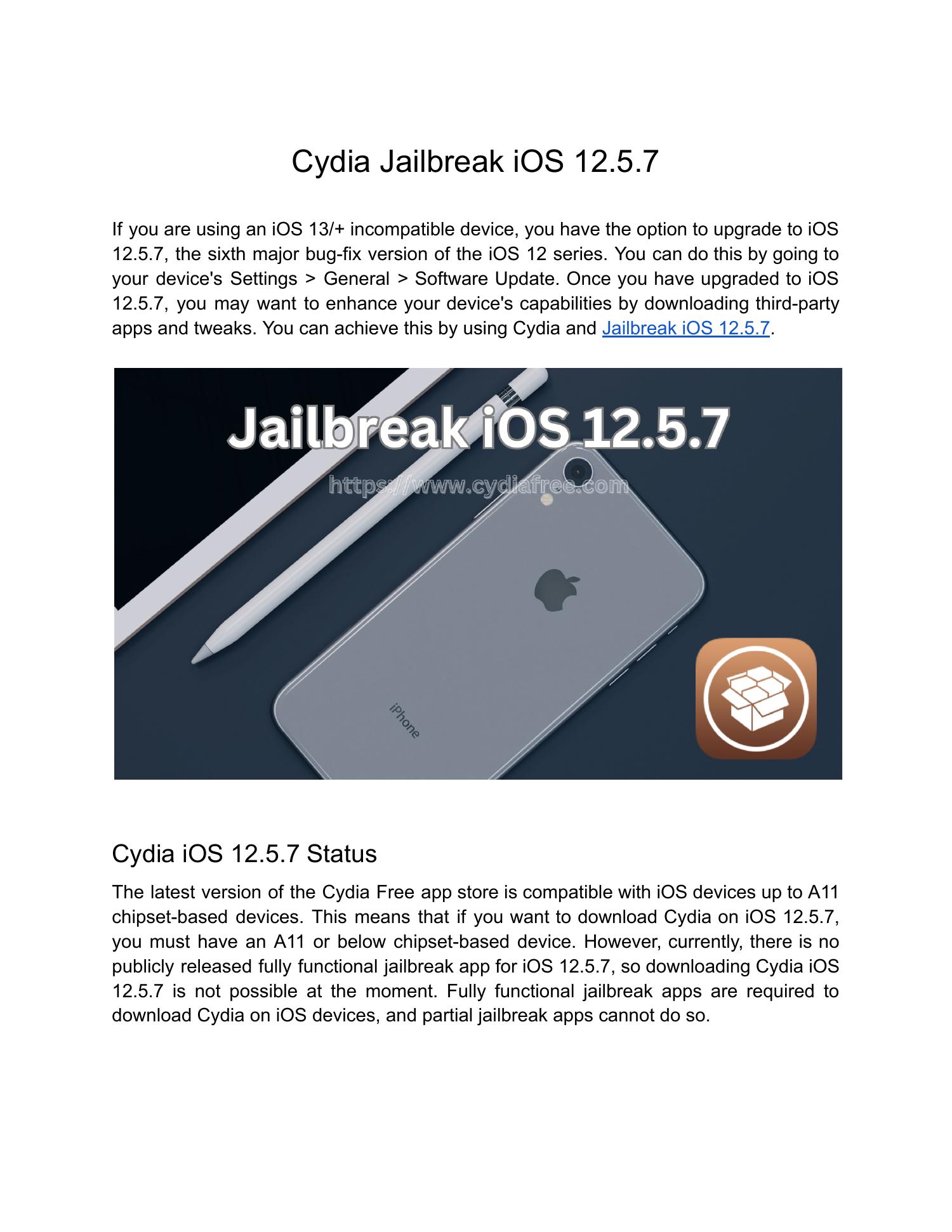 jailbreak ios 12.5.7, cydia jailbreak ios 12.5.7, ios 12.5.7 jailbreak, cydia ios 12.5.7 (date ...