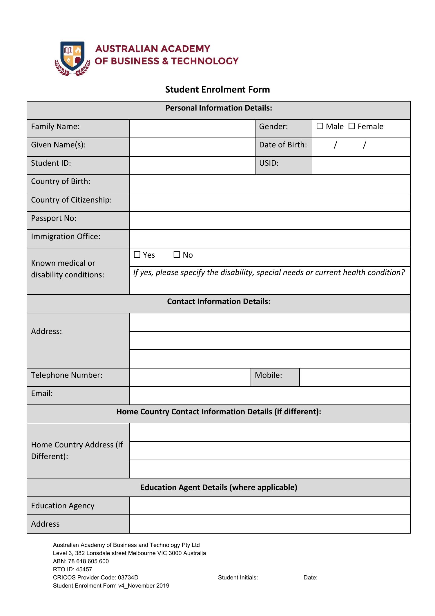 Application for Enrolment of International Student (1).pdf | DocDroid