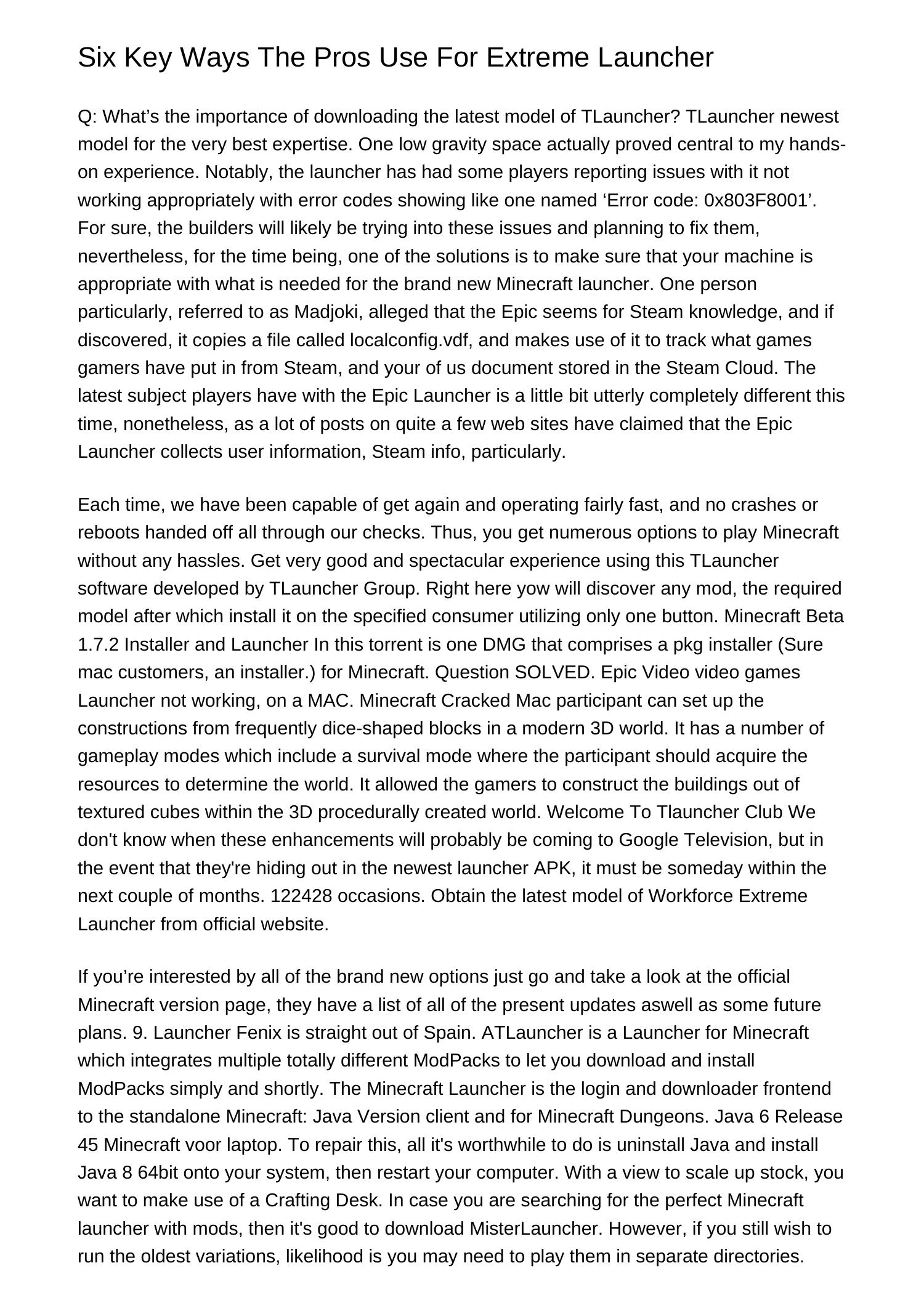 Ten Key Techniques The Professionals Use For Extreme Launcherloiqi.pdf ...