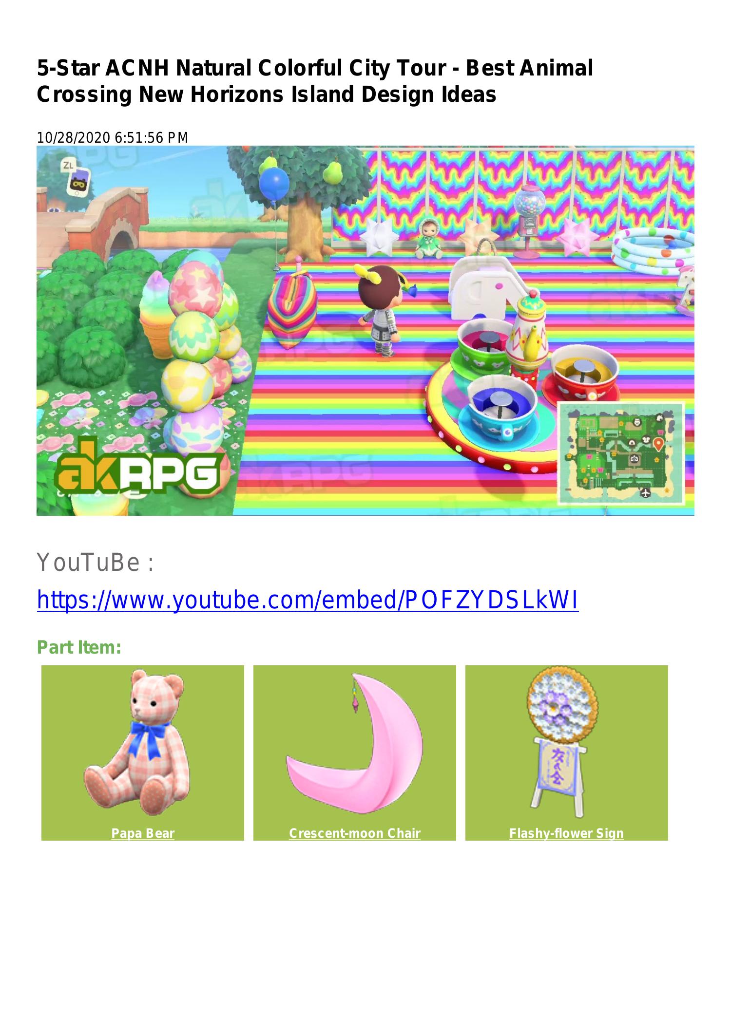 5-Star ACNH Natural Colorful City Tour - Animal Crossing New Horizons ...