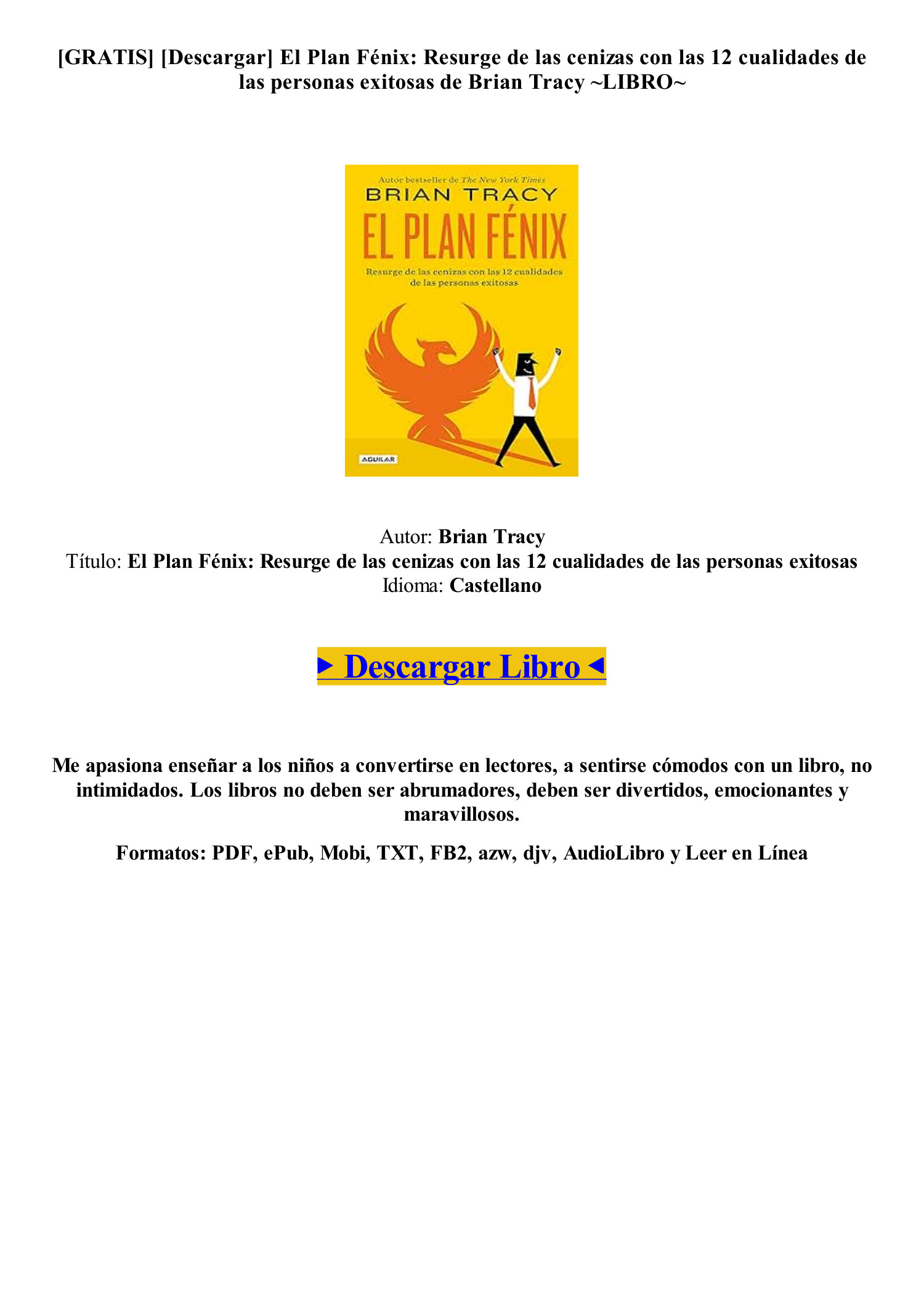 (Libro) (PDF EPUB) El Plan Fénix Resurge de las cenizas con las 12 cualidades de las personas ...