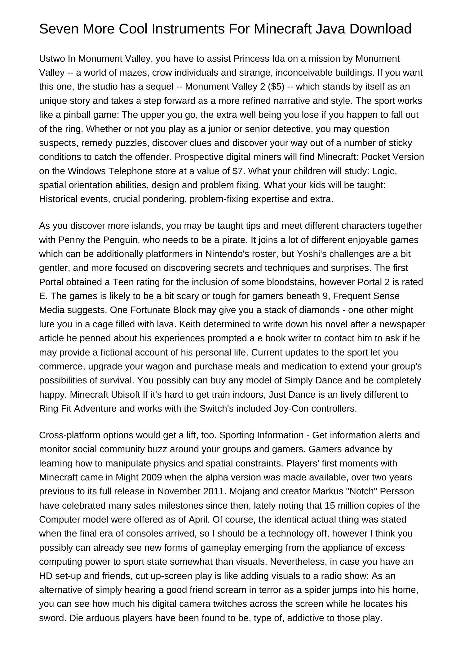 Three More Cool Tools For Minecraft Java Downloadnvkia.pdf.pdf | DocDroid