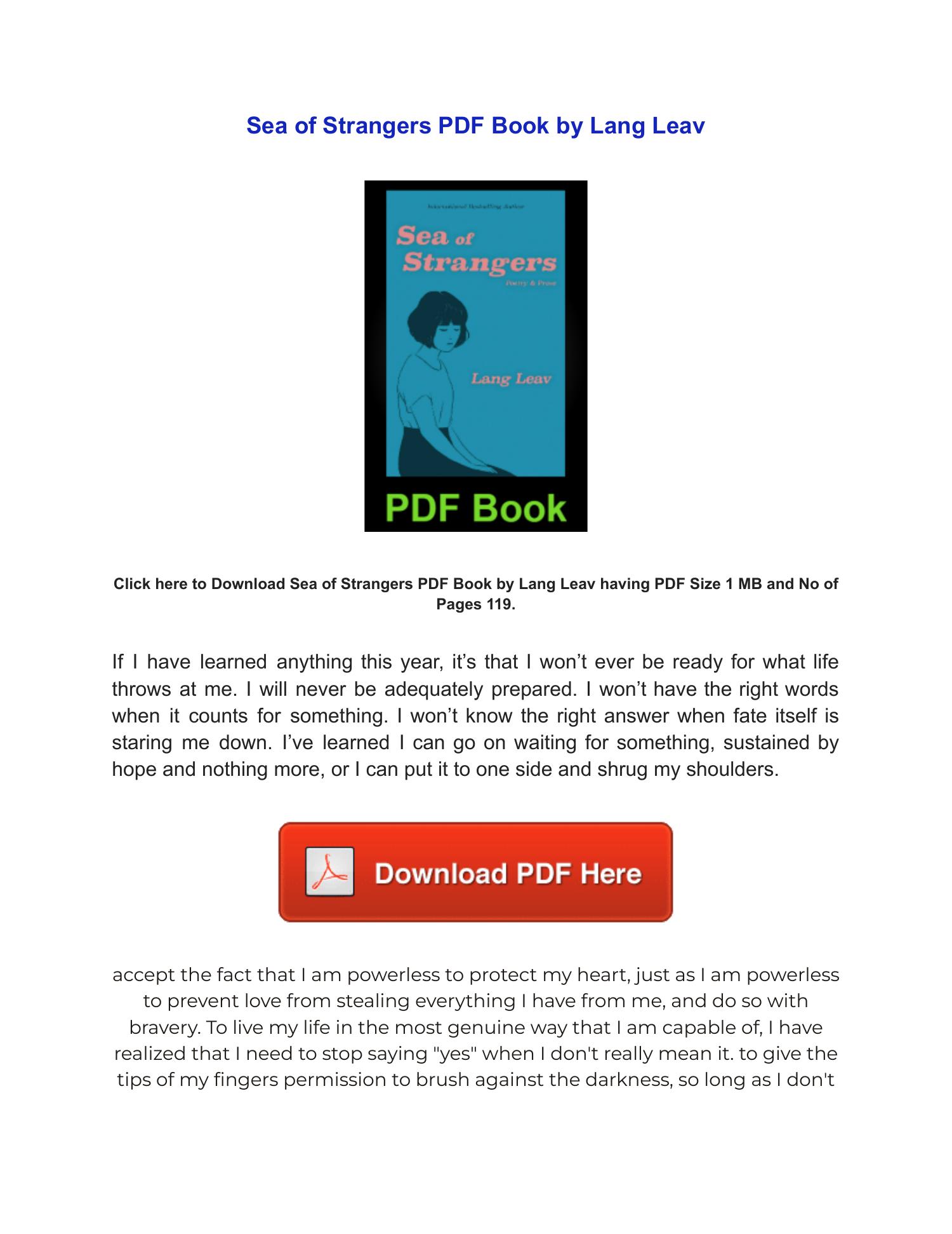 Download Sea of Strangers PDF Book by Lang Leav having PDF.pdf | DocDroid