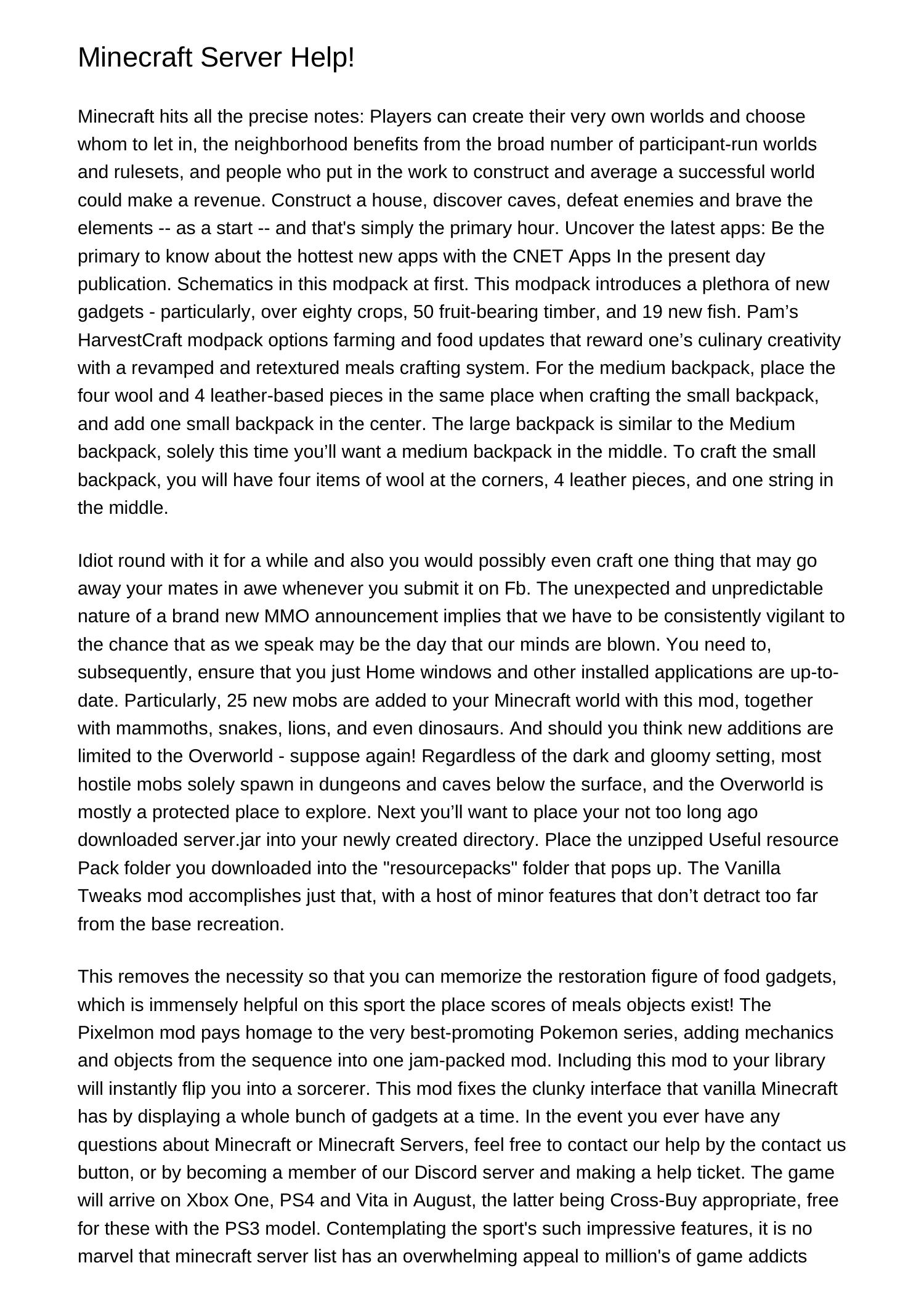 Minecraft Server Helpwjqrt.pdf.pdf | DocDroid