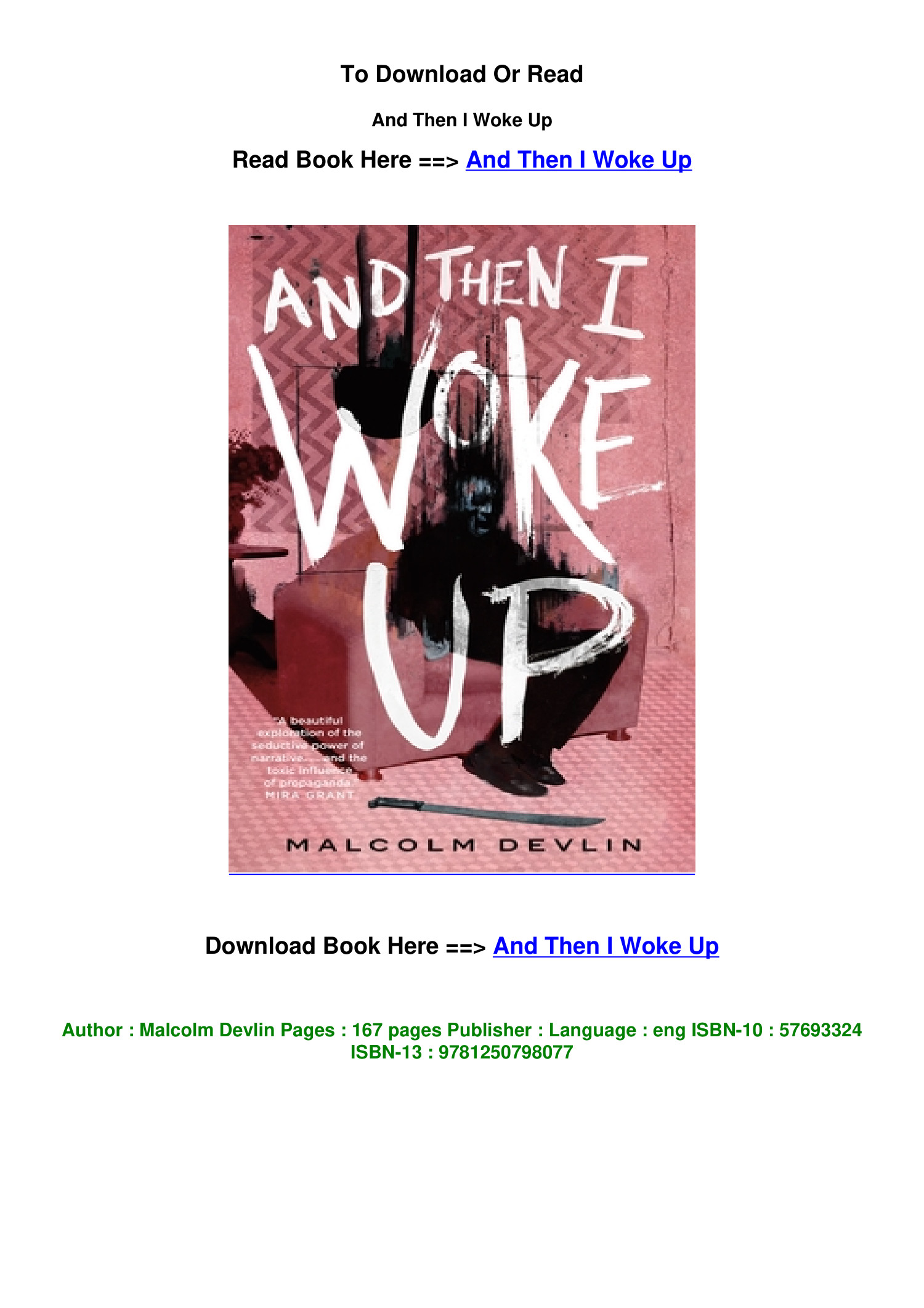 EPUB download And Then I Woke Up by Malcolm Devlin.pdf | DocDroid