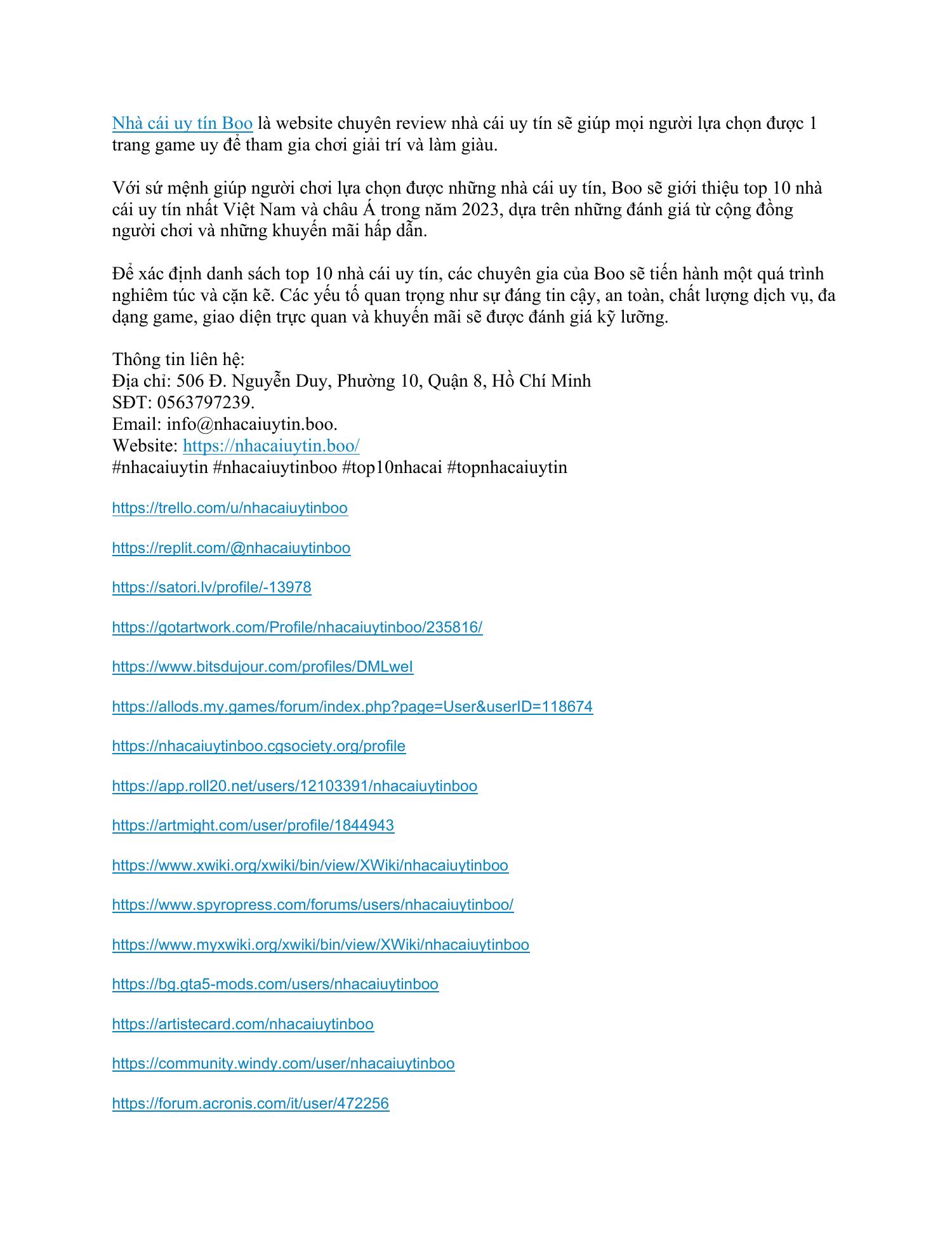 Nhà cái uy tín Boo.docx | DocDroid