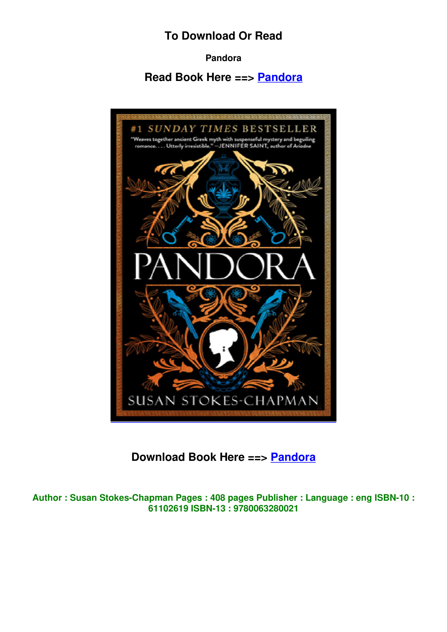 DOWNLOAD PDF Pandora by Susan Stokes Chapman.pdf | DocDroid