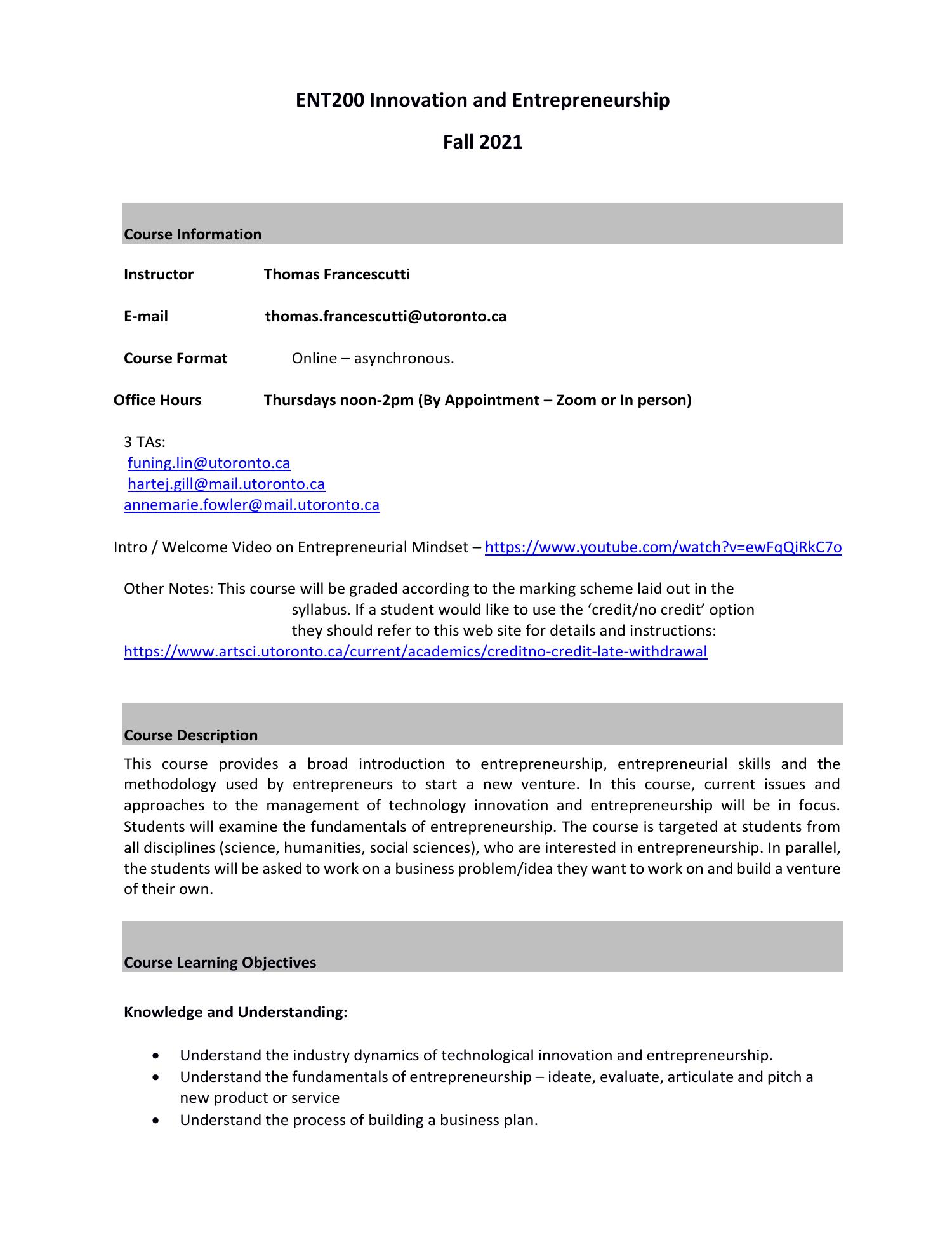 ENT200 Syllabus Fall 2021.docx | DocDroid