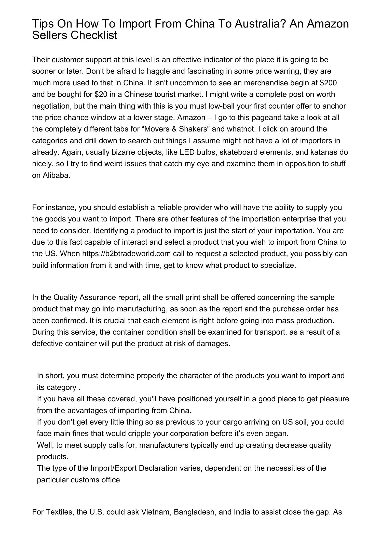 How To Import From China To Australia An Amazon Sellers Checklistwmmzs ...