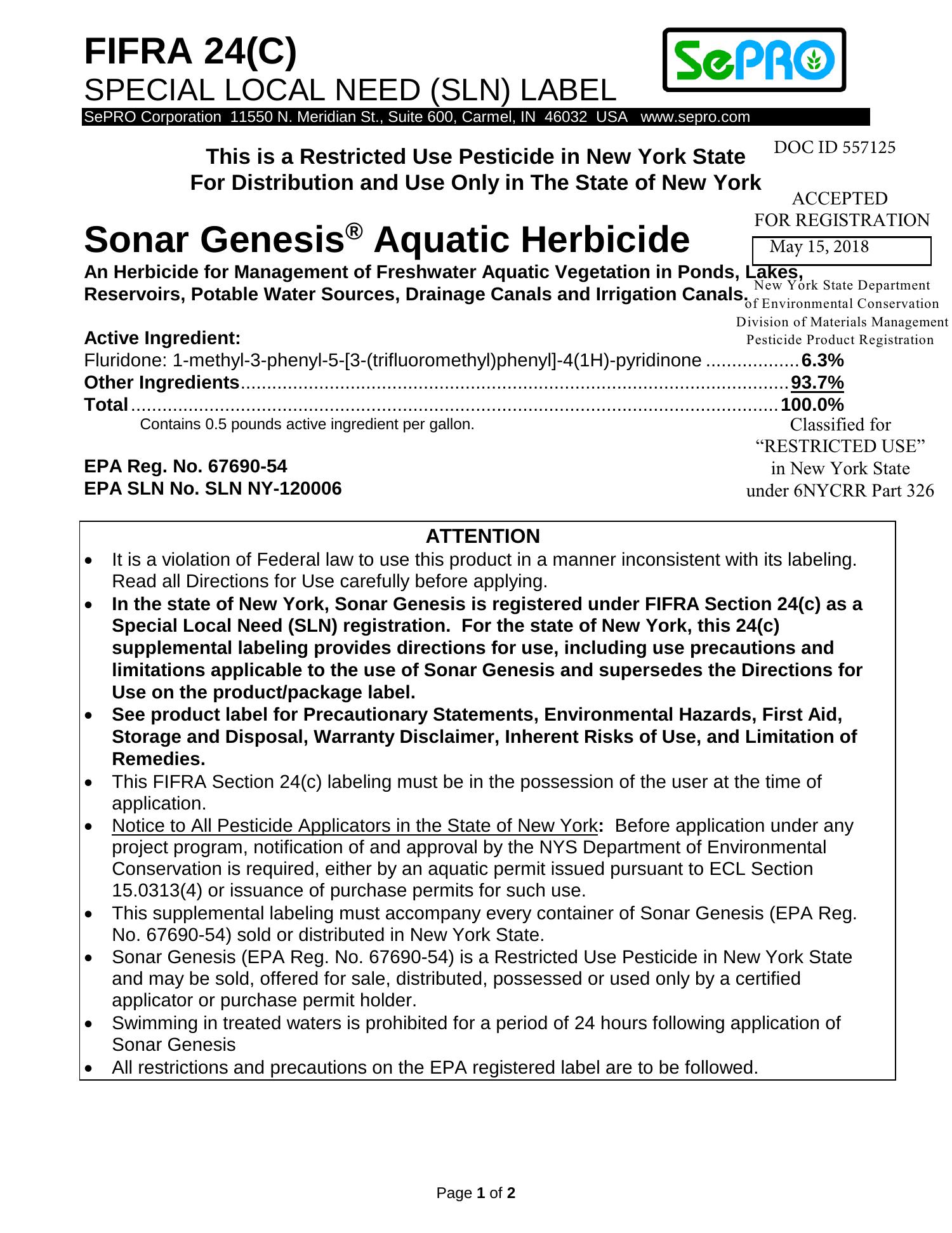 Sonar Genesis SLN Label May 15, 2018.pdf | DocDroid