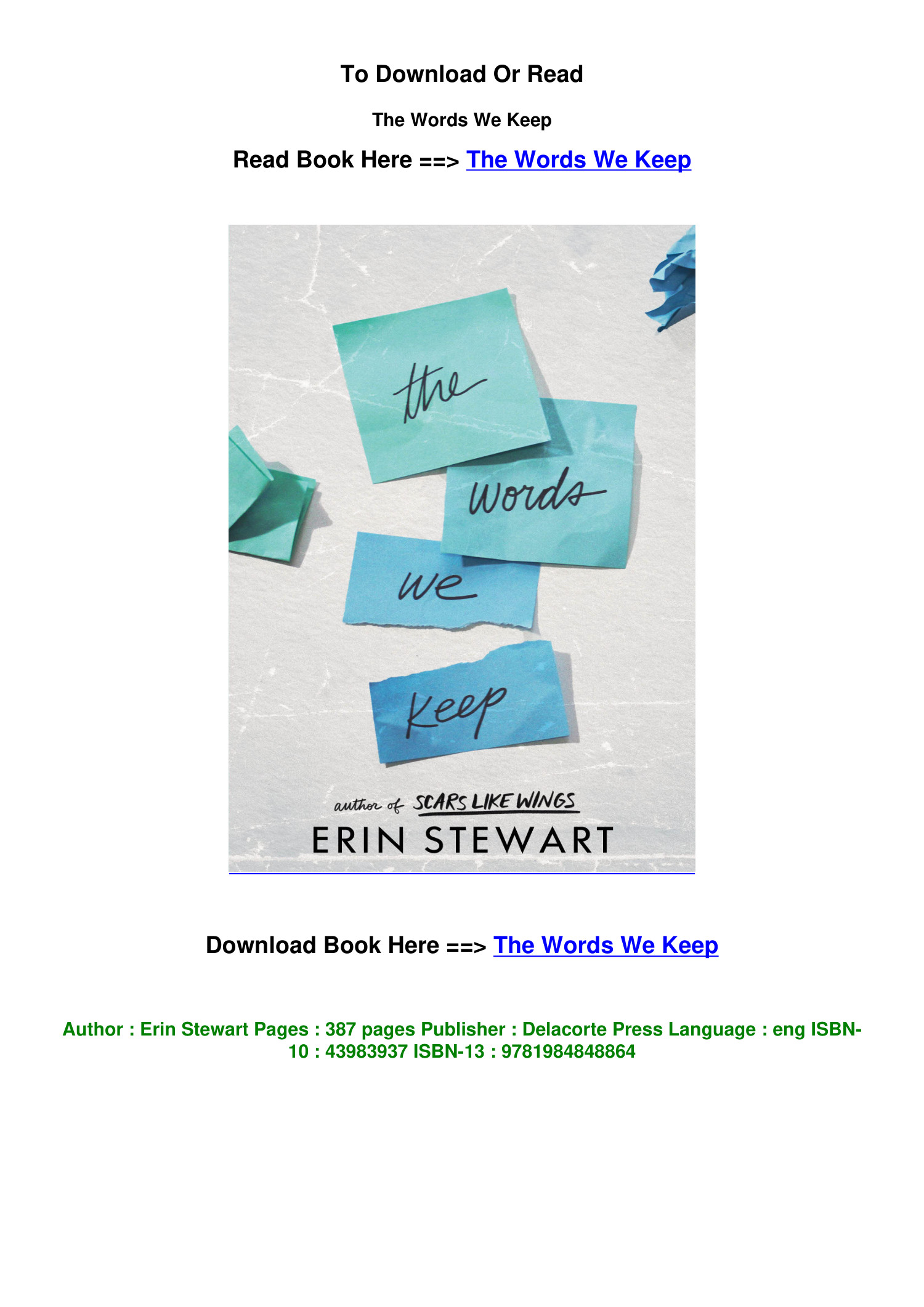 download Pdf The Words We Keep By Erin Stewart.pdf | DocDroid