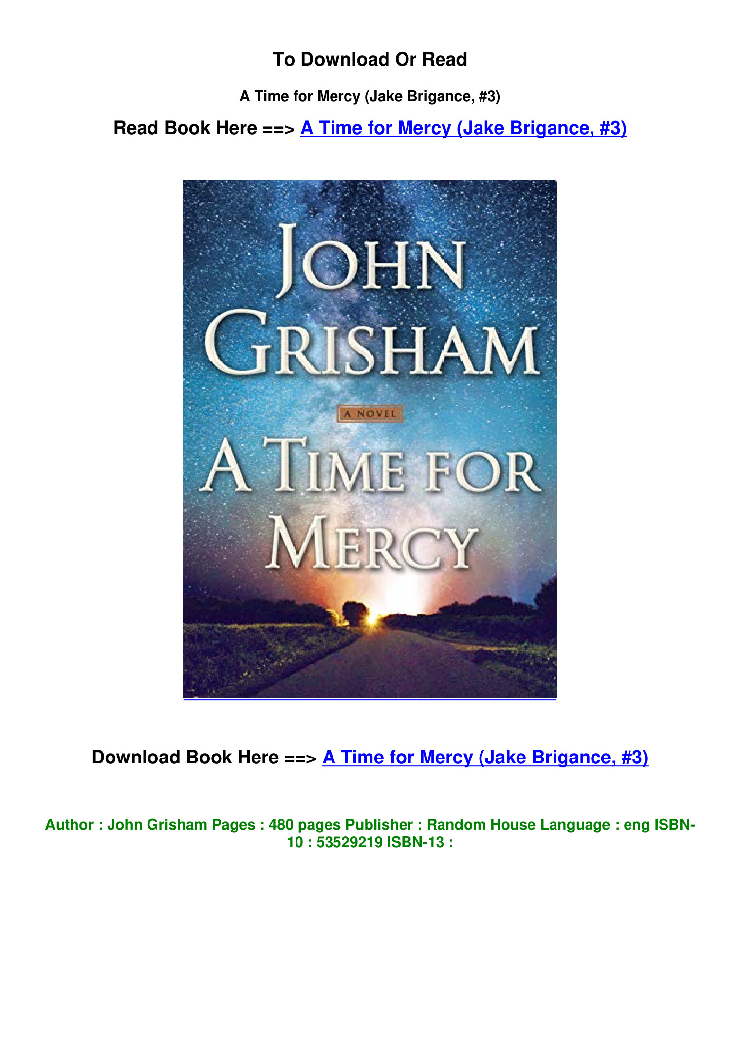 download ePub A Time for Mercy Jake Brigance 3 By John Grisham.pdf ...