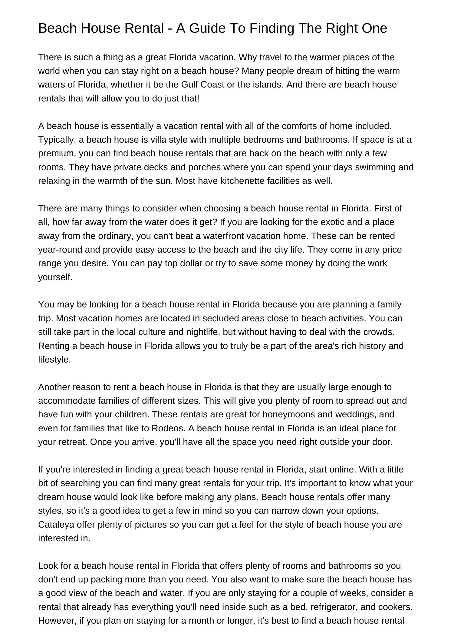 Beach House Rental A Guide To Finding The Right Onelwmfk.pdf.pdf | DocDroid