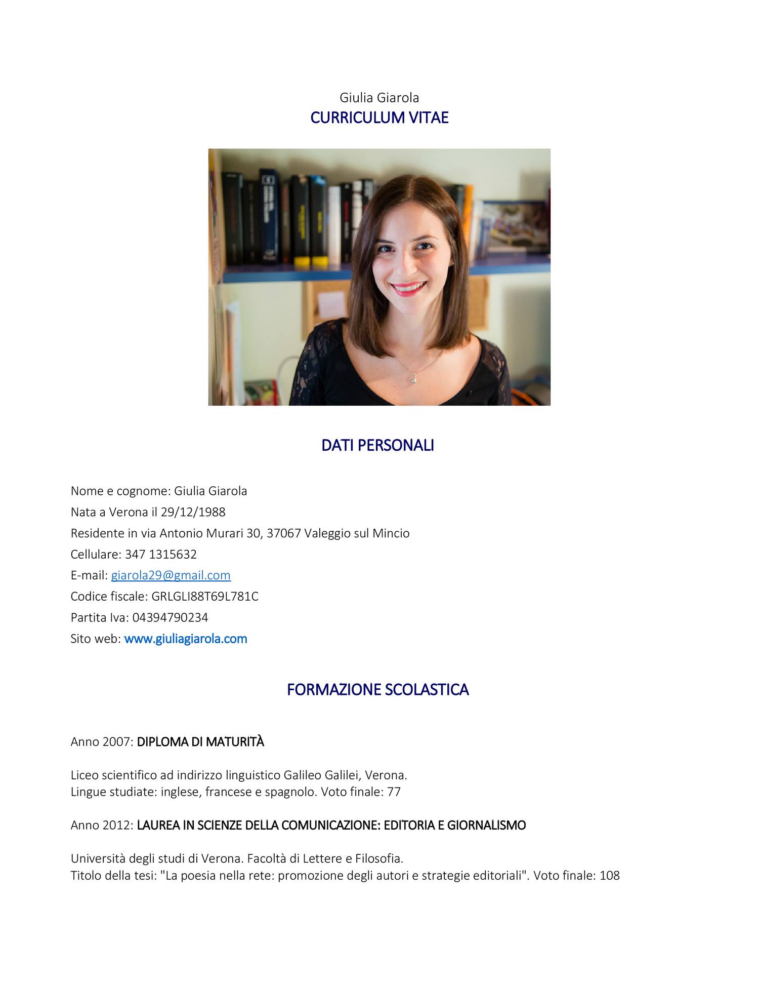 CURRICULUM VITAE GIULIA GIAROLA.pdf | DocDroid