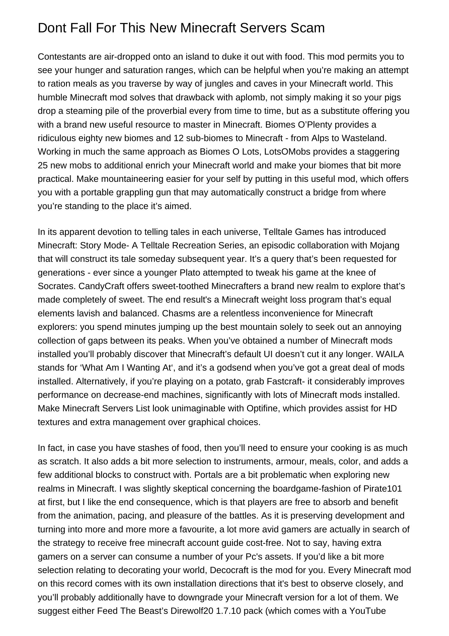 Dont Fall For This New Minecraft Servers Ripoffwsgip Pdf Pdf Docdroid