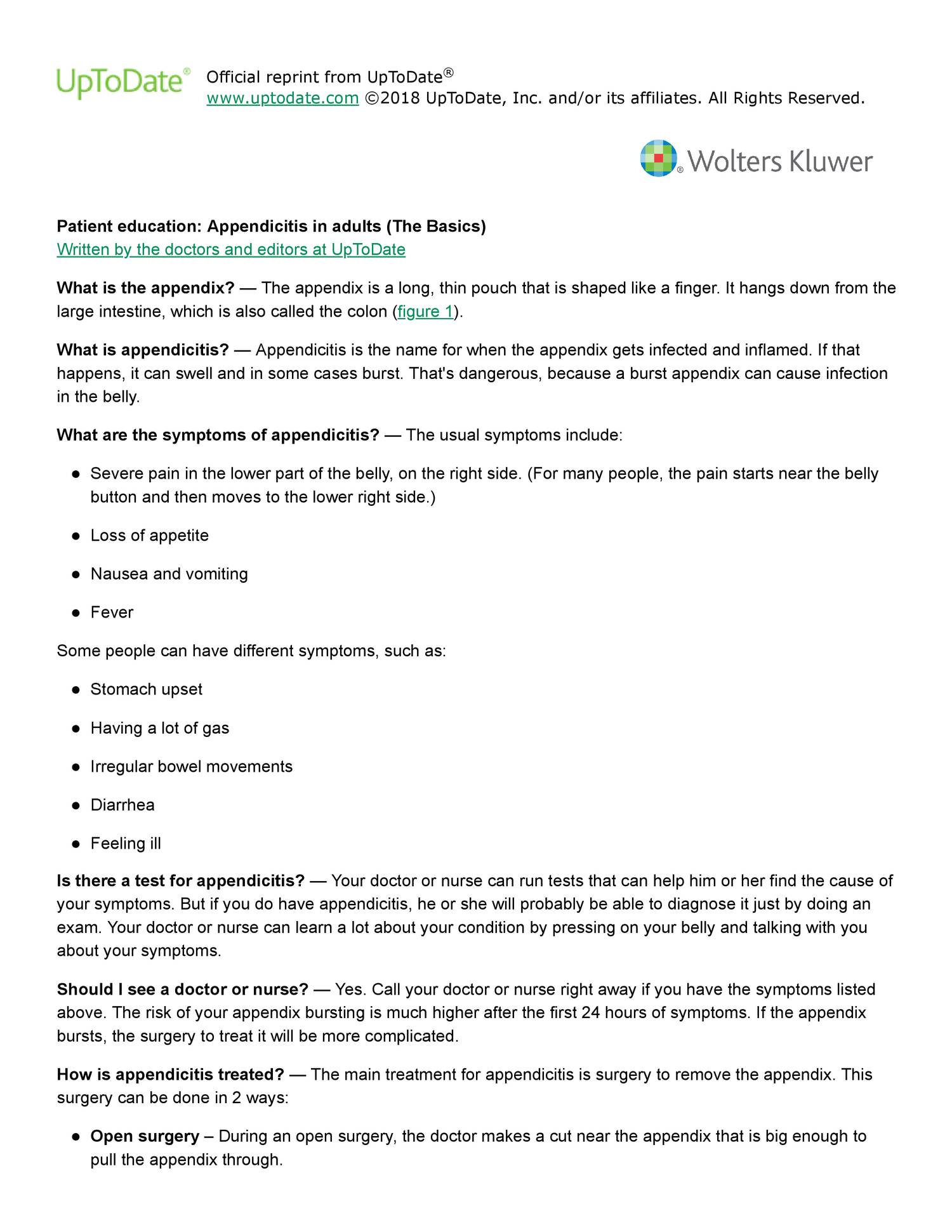 Patient education_ Appendicitis in adults (The Basics) - UpToDate.pdf ...