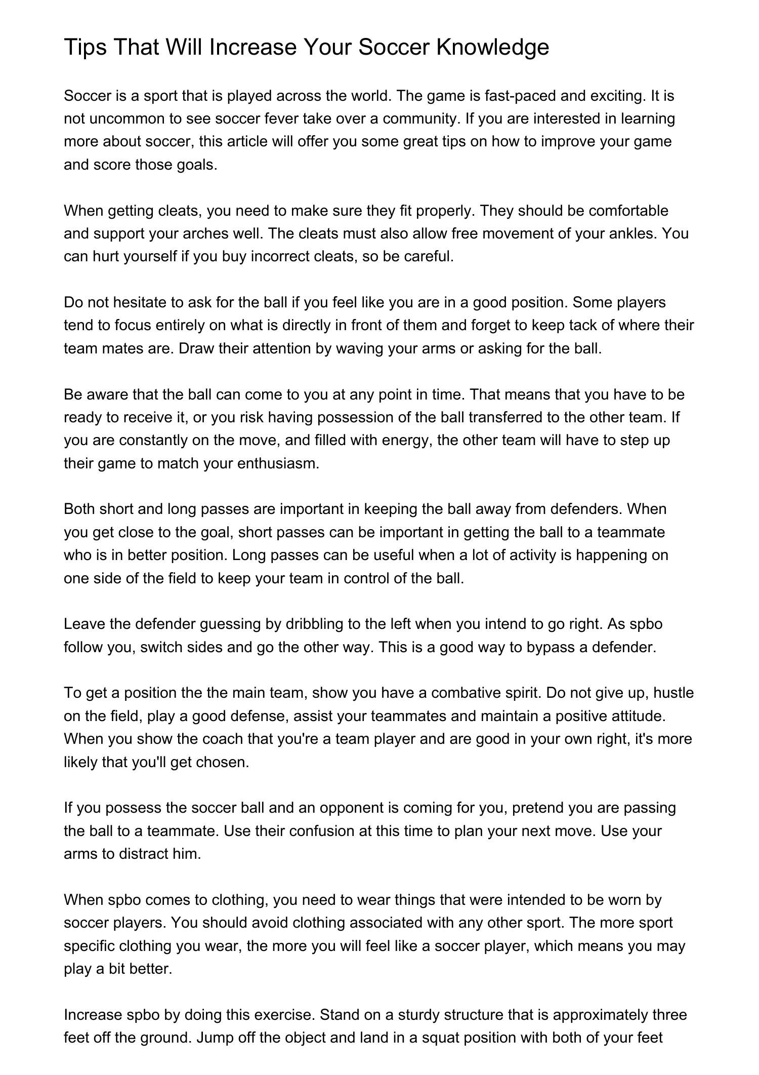 Tips That Will Increase Your Soccer Knowledgewapvv.pdf.pdf | DocDroid
