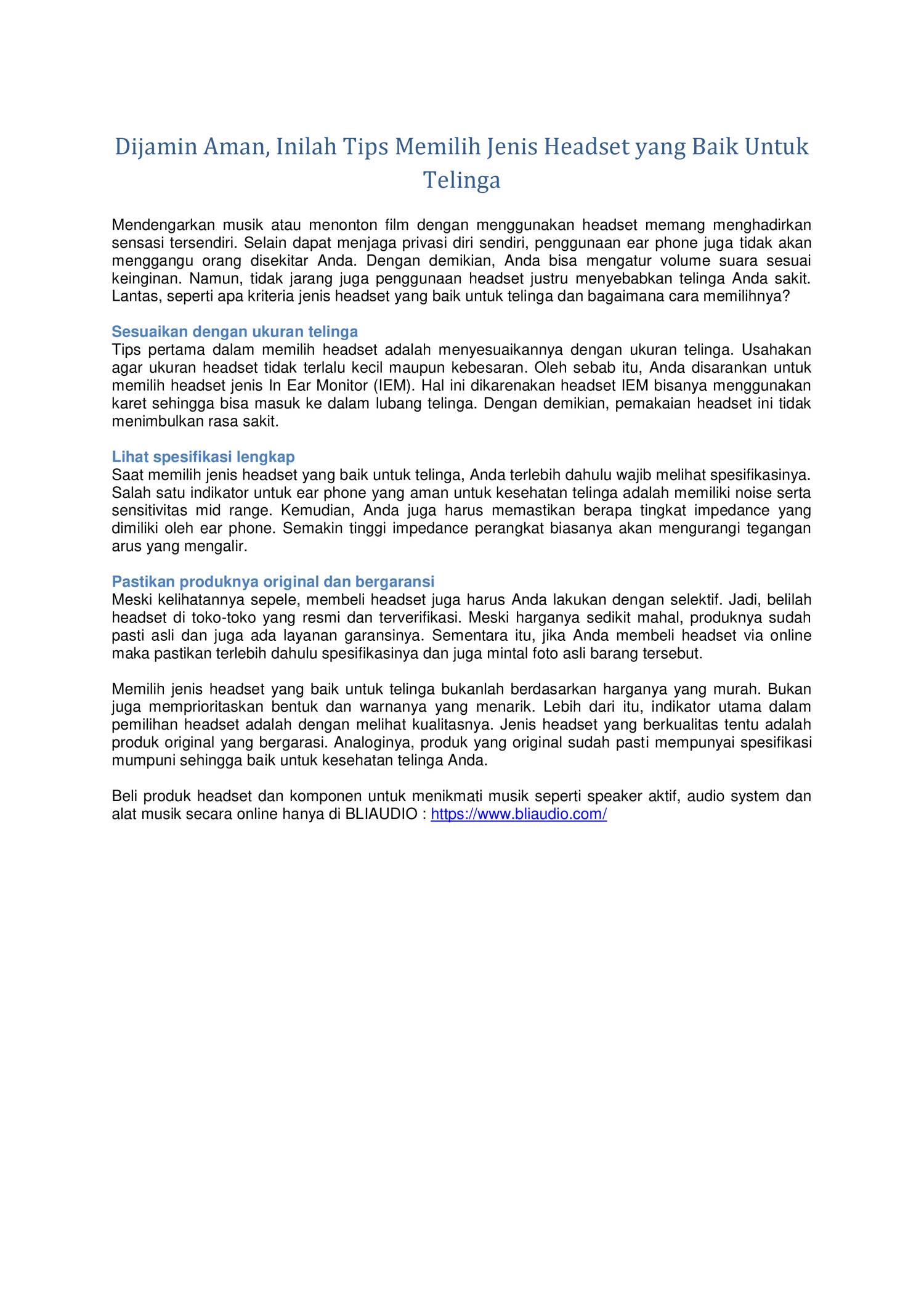 14. Jenis Headset yang Baik Untuk Telinga.docx | DocDroid