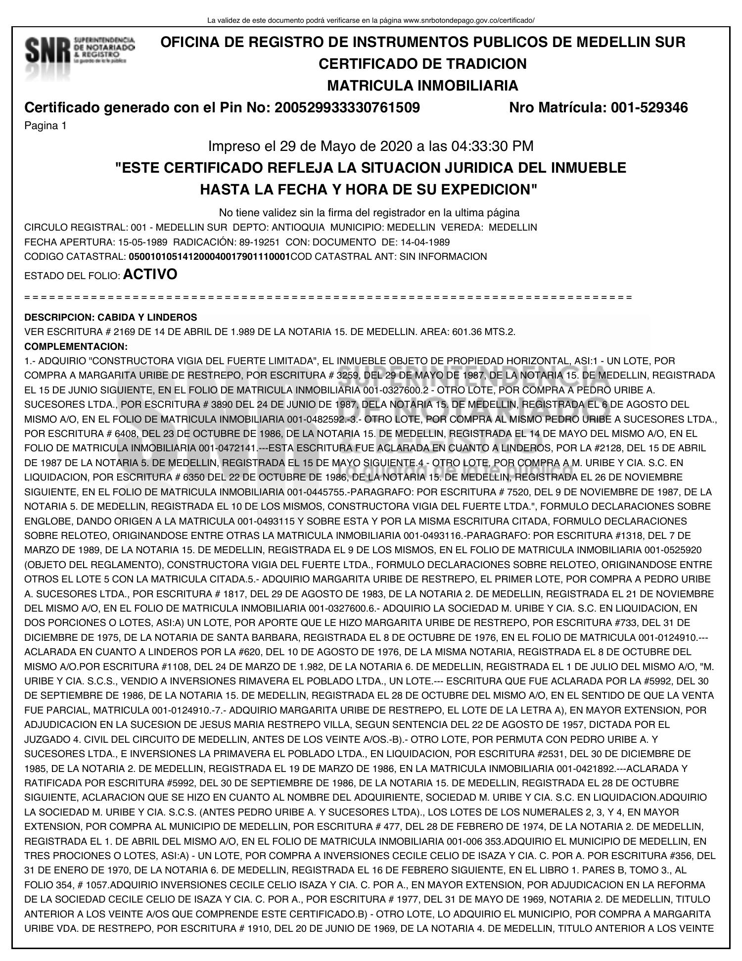 1. Nro Matrícula: 001-529346.pdf | DocDroid