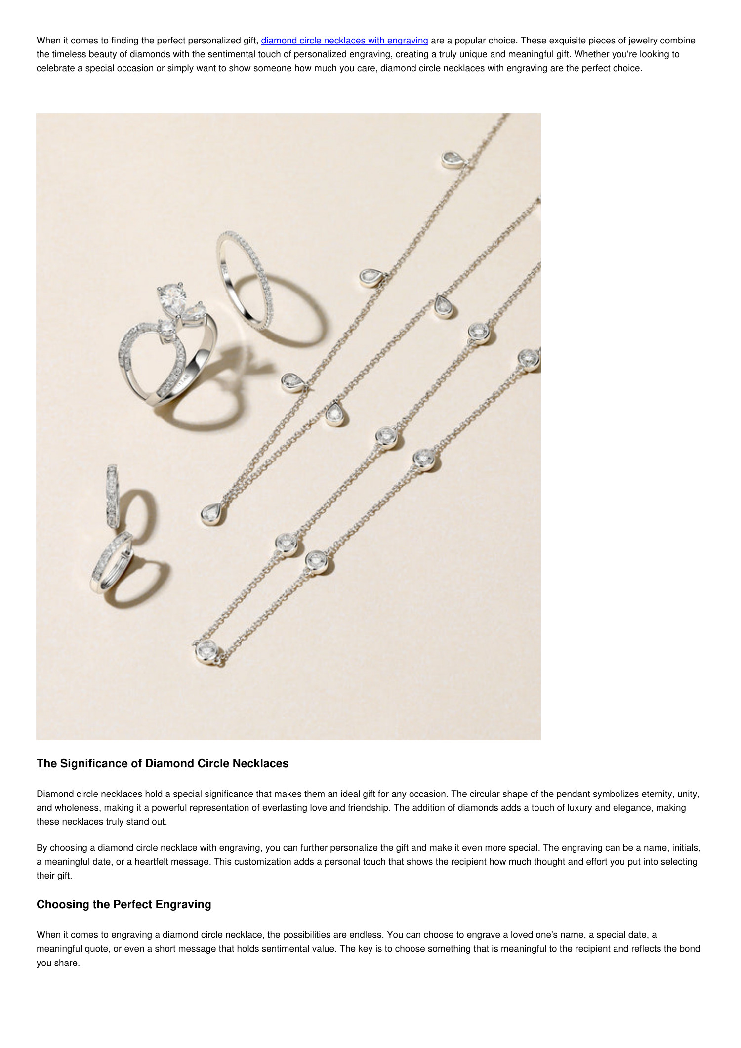 The Perfect Personalized Gift: Diamond Circle Necklaces with Engraving ...