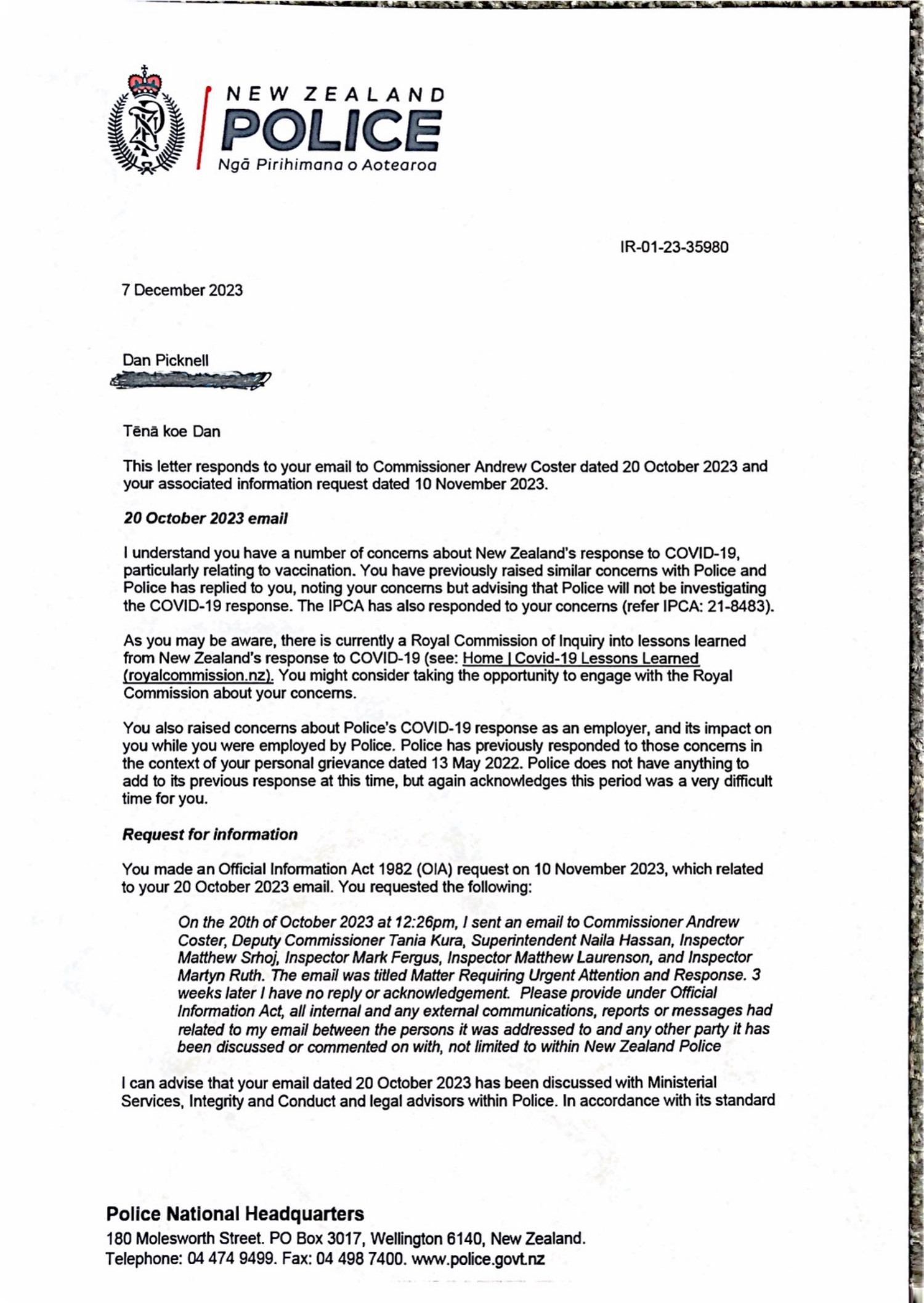 OIA response to Open letter.pdf | DocDroid