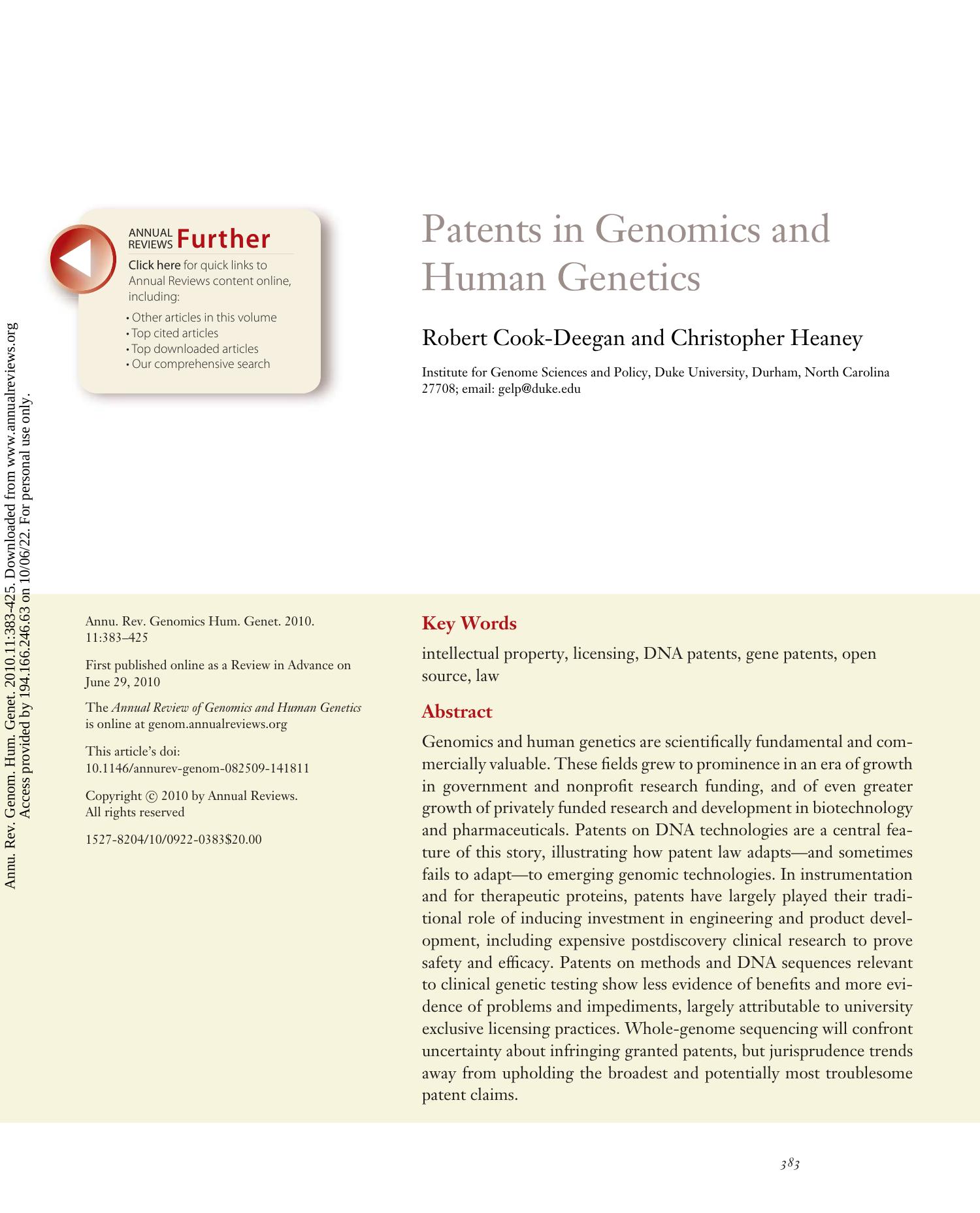 Patents in Genomics and Human Genetics.pdf | DocDroid