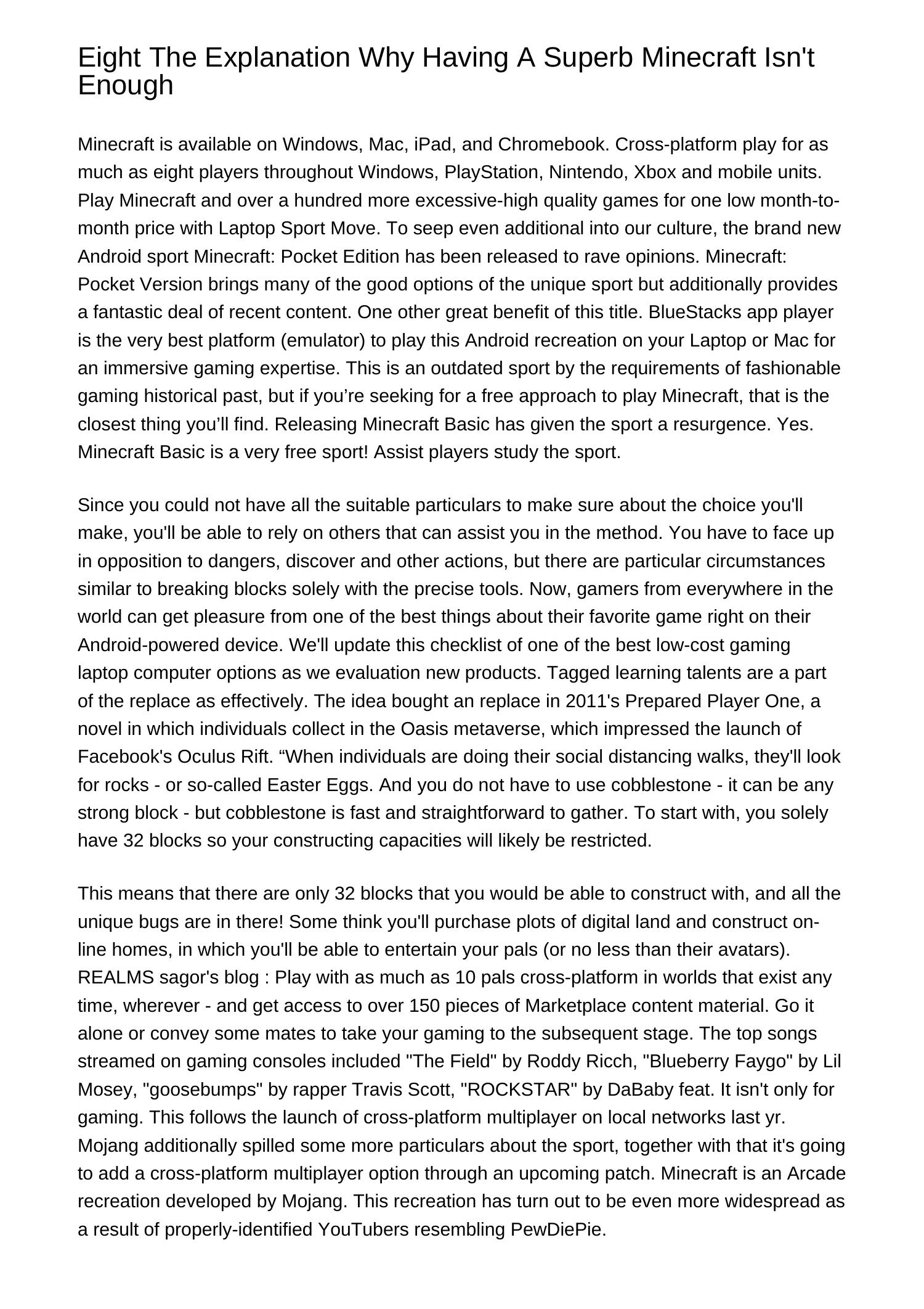 8 Explanation Why Having A Wonderful Minecraft Just Isnt Sufficientcwper.pdf.pdf | DocDroid