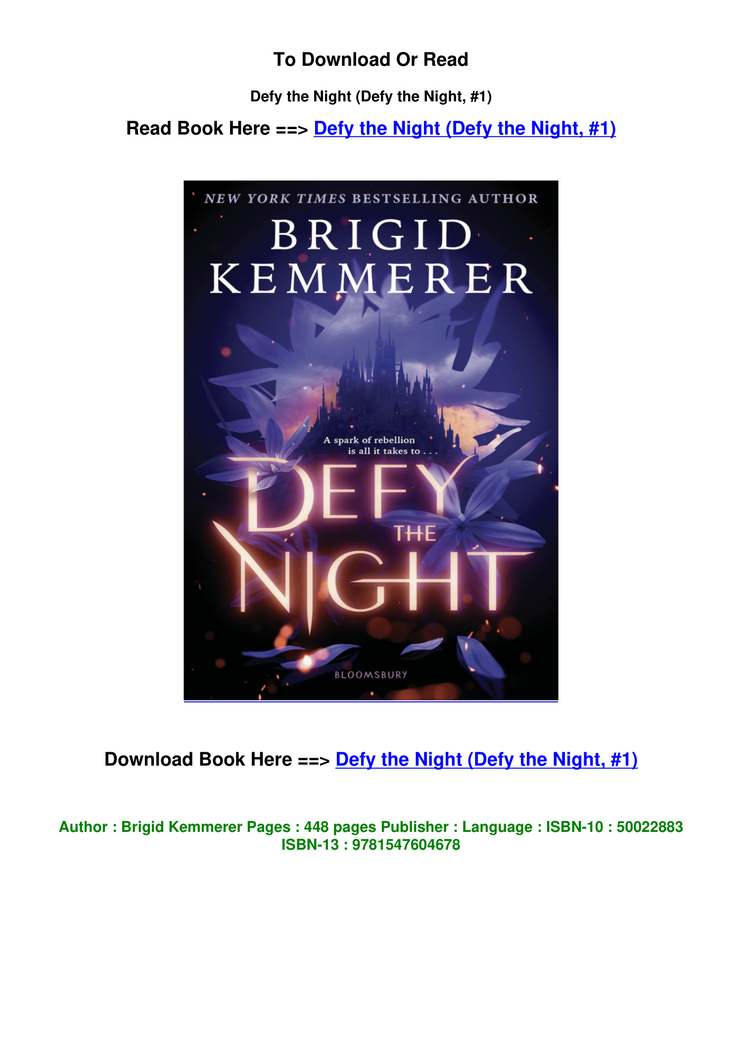 PDF download Defy the Night Defy the Night 1 BY Brigid Kemmerer.pdf ...