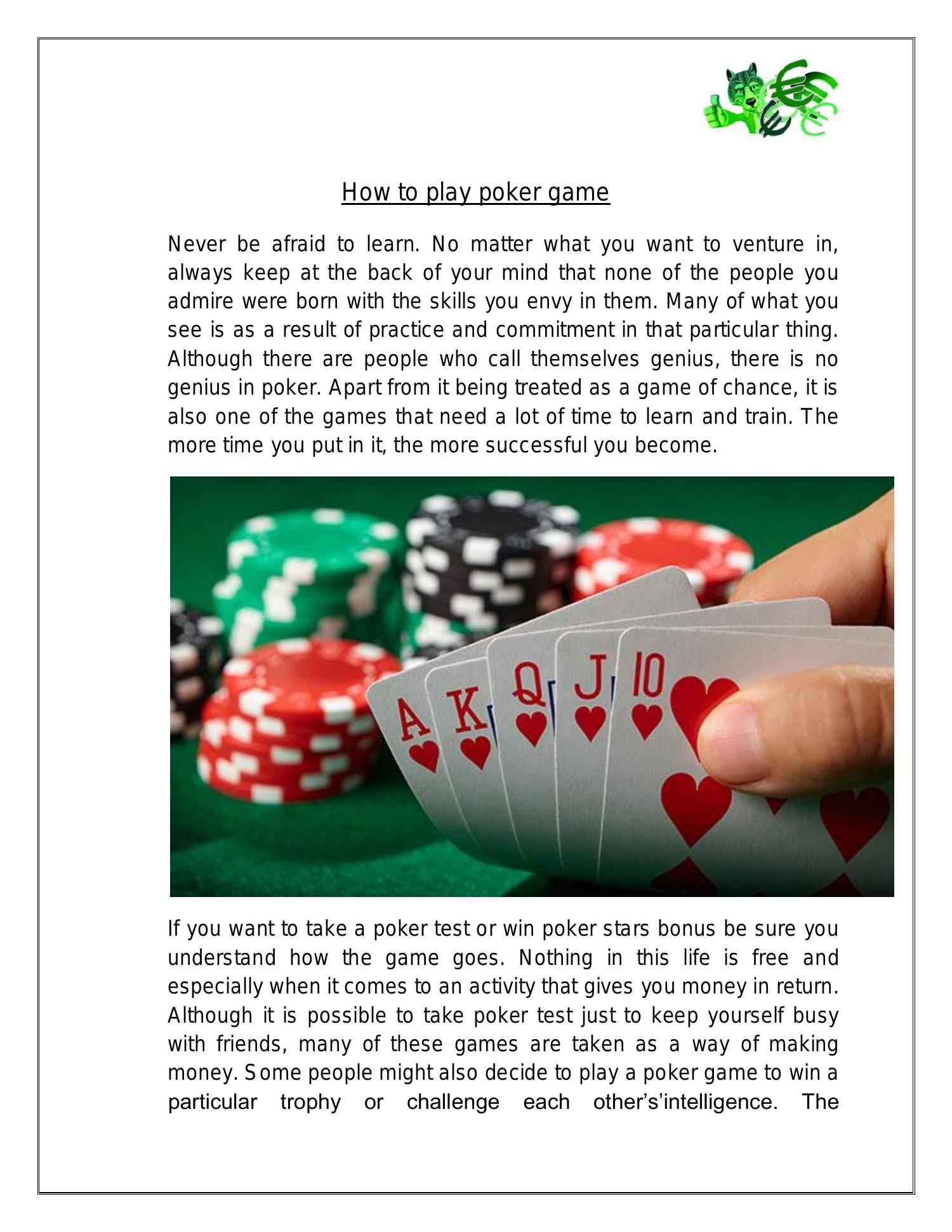 How to play poker game.pdf | DocDroid