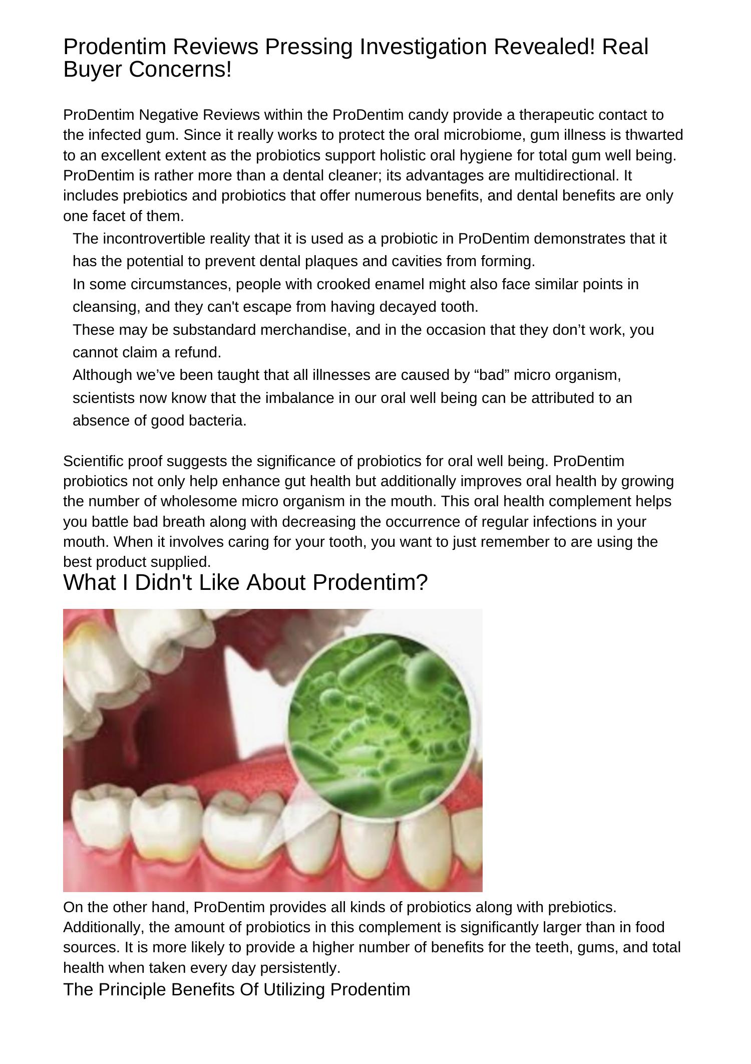 Prodentim Evaluations Pressing Investigation Revealed Real Buyer ...