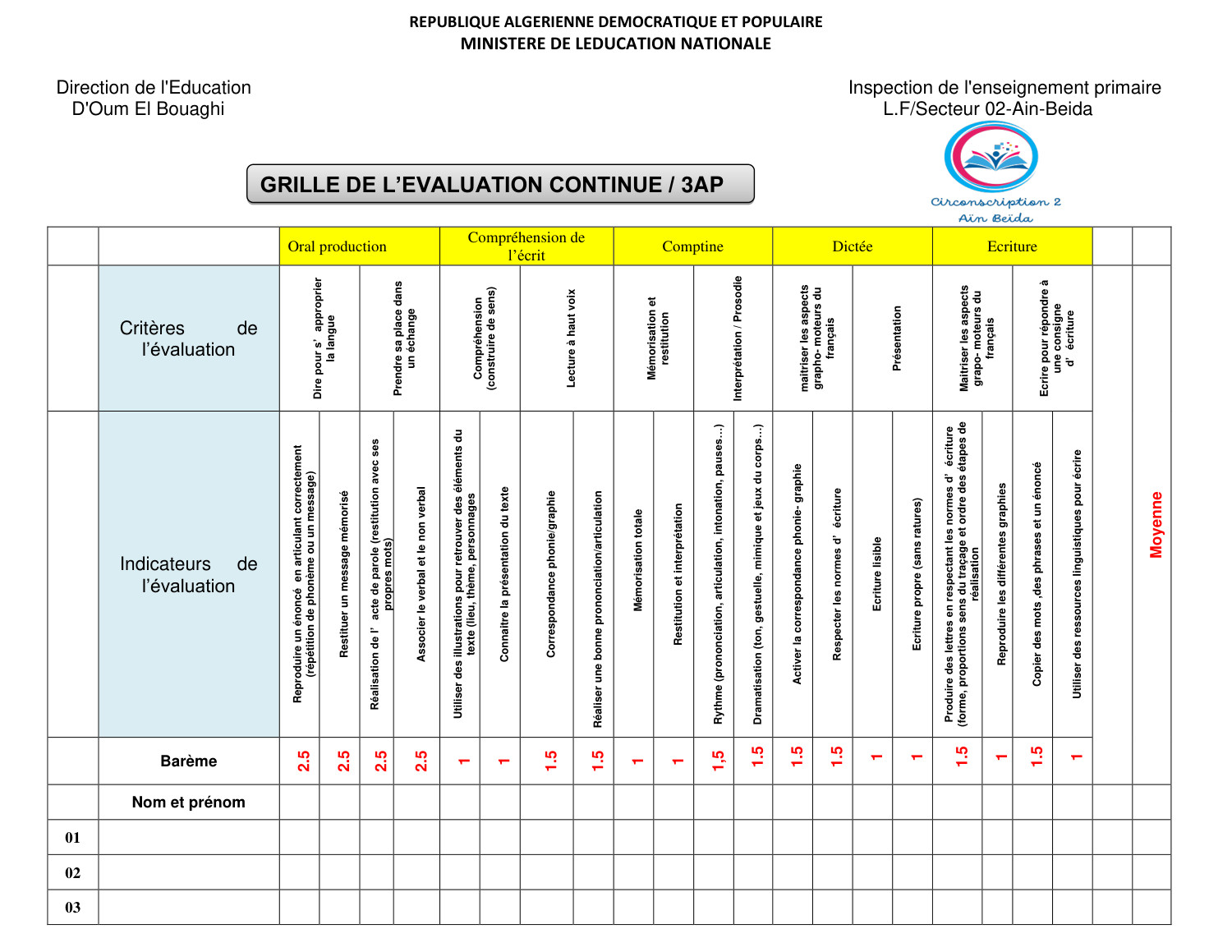 Nouvelle grille de l'évaluation continue 3AP.docx | DocDroid