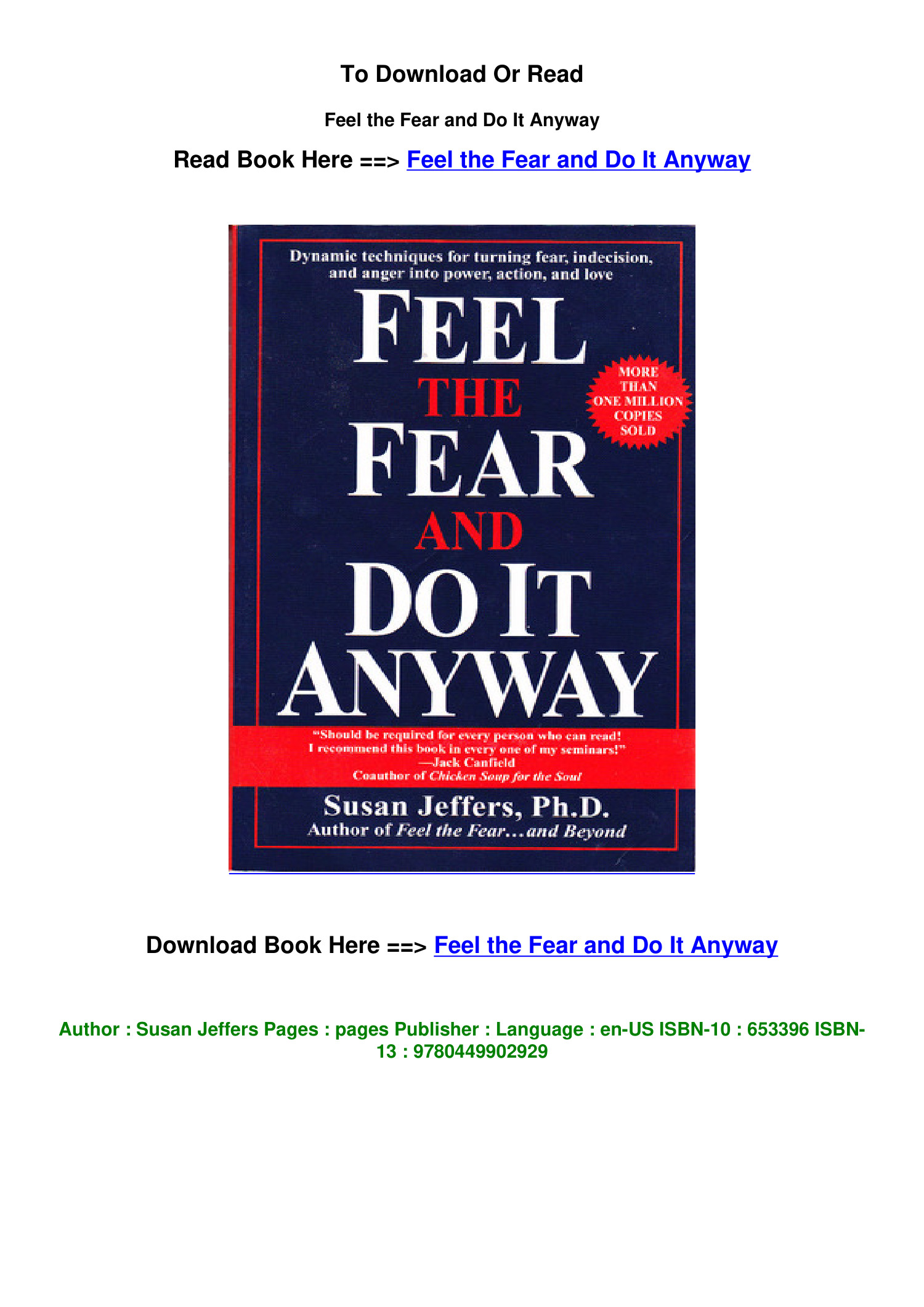 download Pdf Feel the Fear and Do It Anyway BY Susan Jeffers.pdf | DocDroid
