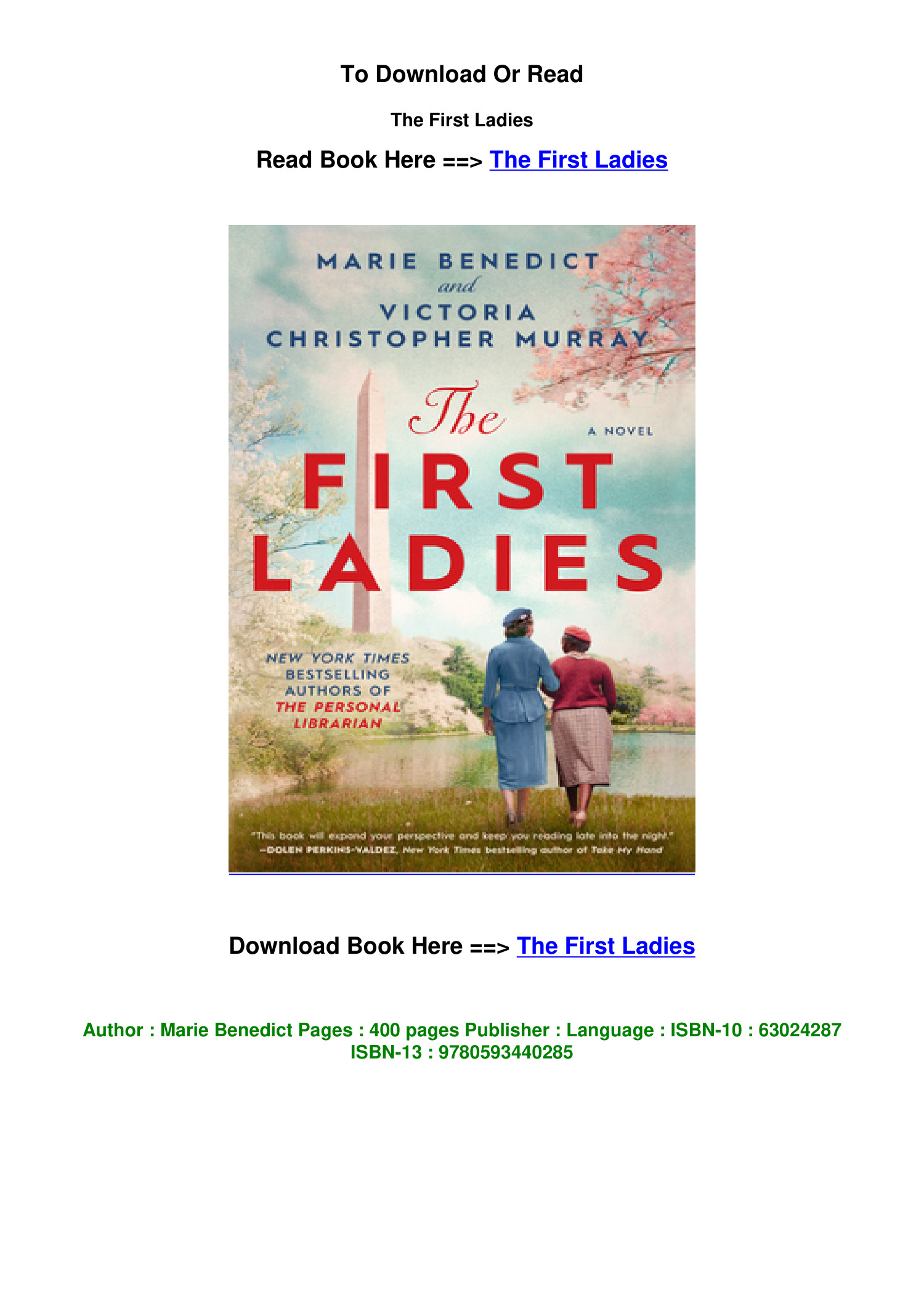 EPub download The First Ladies By Marie Benedict.pdf | DocDroid