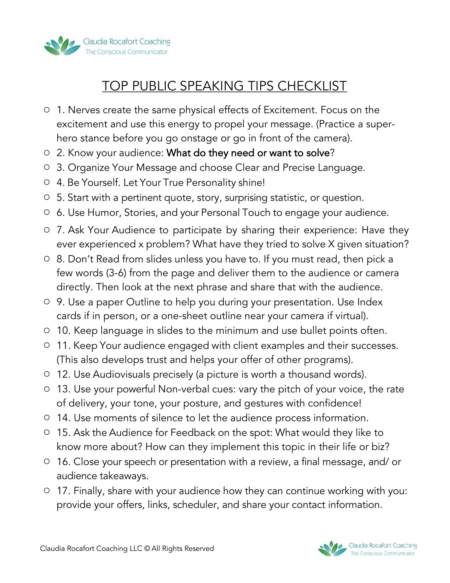 CRC Public Speaking Tips Checklist.pdf | DocDroid