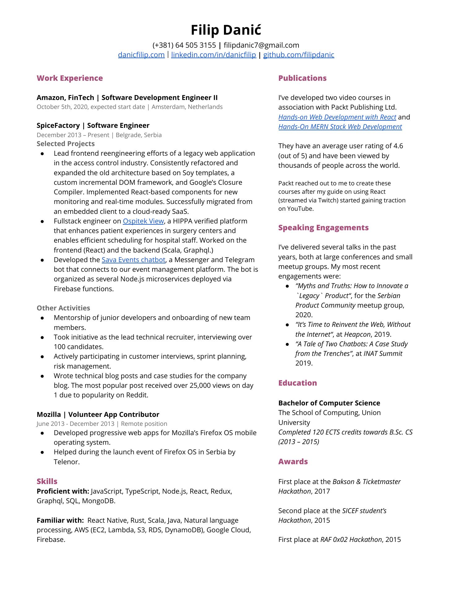 Filip Danić Resume.pdf | DocDroid