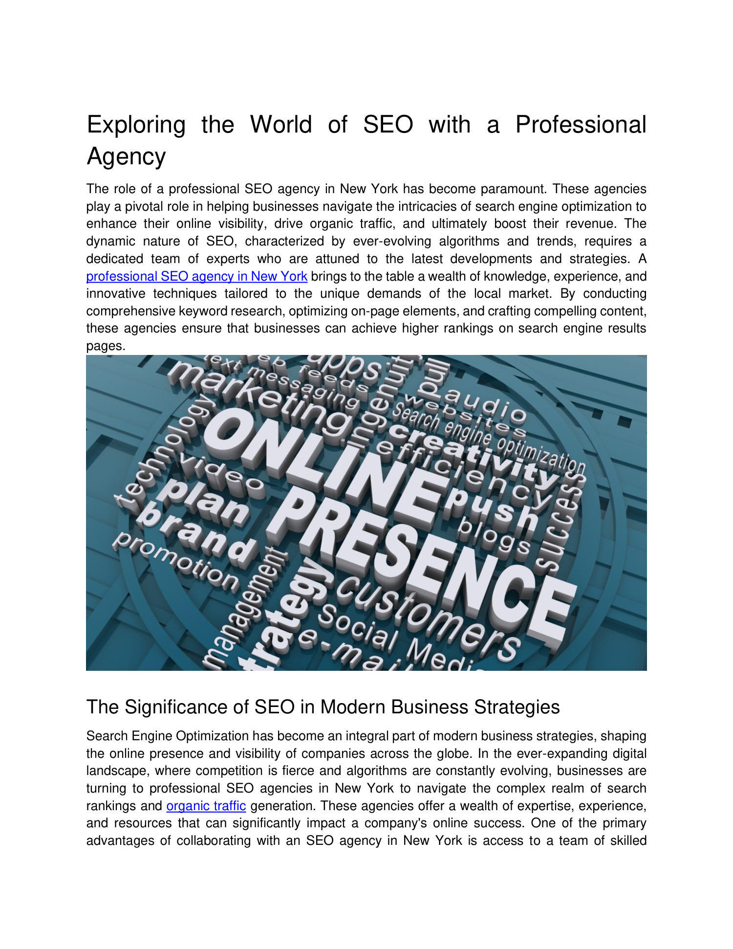 Exploring the World of SEO with a Professional Agency.docx | DocDroid