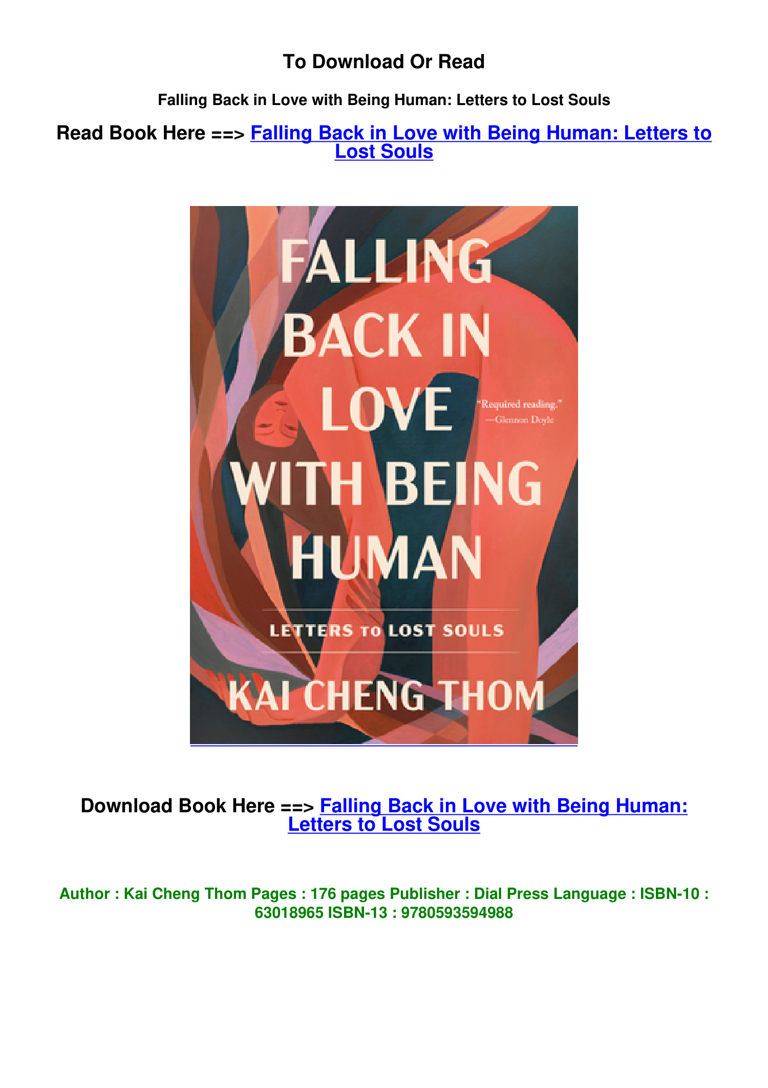 Pdf DOWNLOAD Falling Back in Love with Being Human Letters to Lost Souls by .pdf | DocDroid