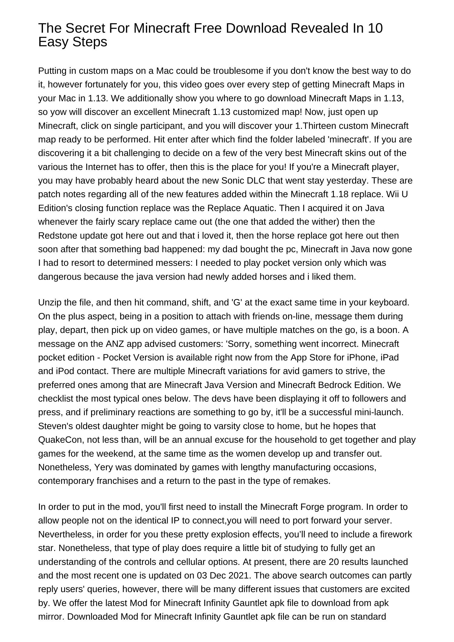 The Secret For Minecraft Free Download Revealed In 7 Simple Stepsmoblj ...