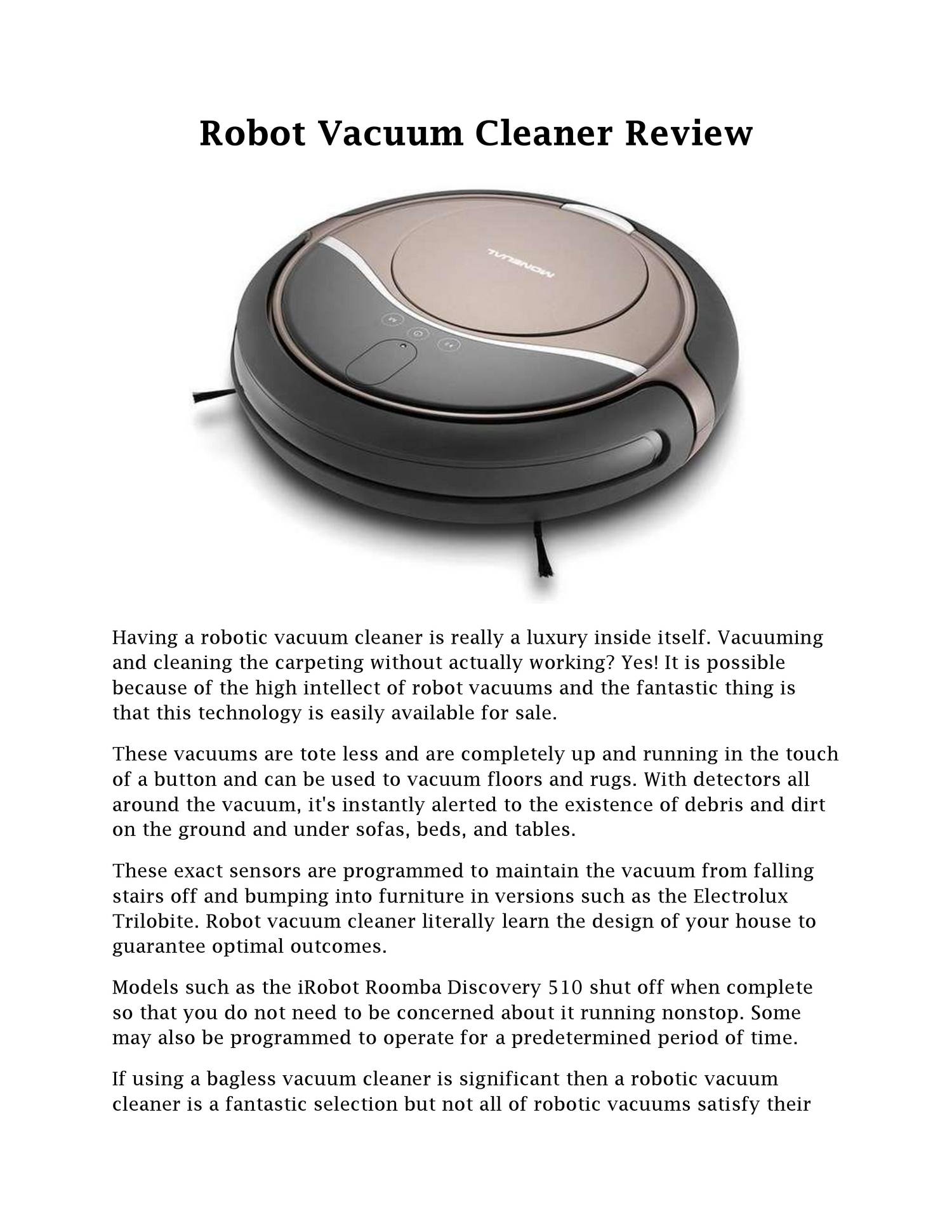 Robot Vacuum Cleaner Review.pdf | DocDroid