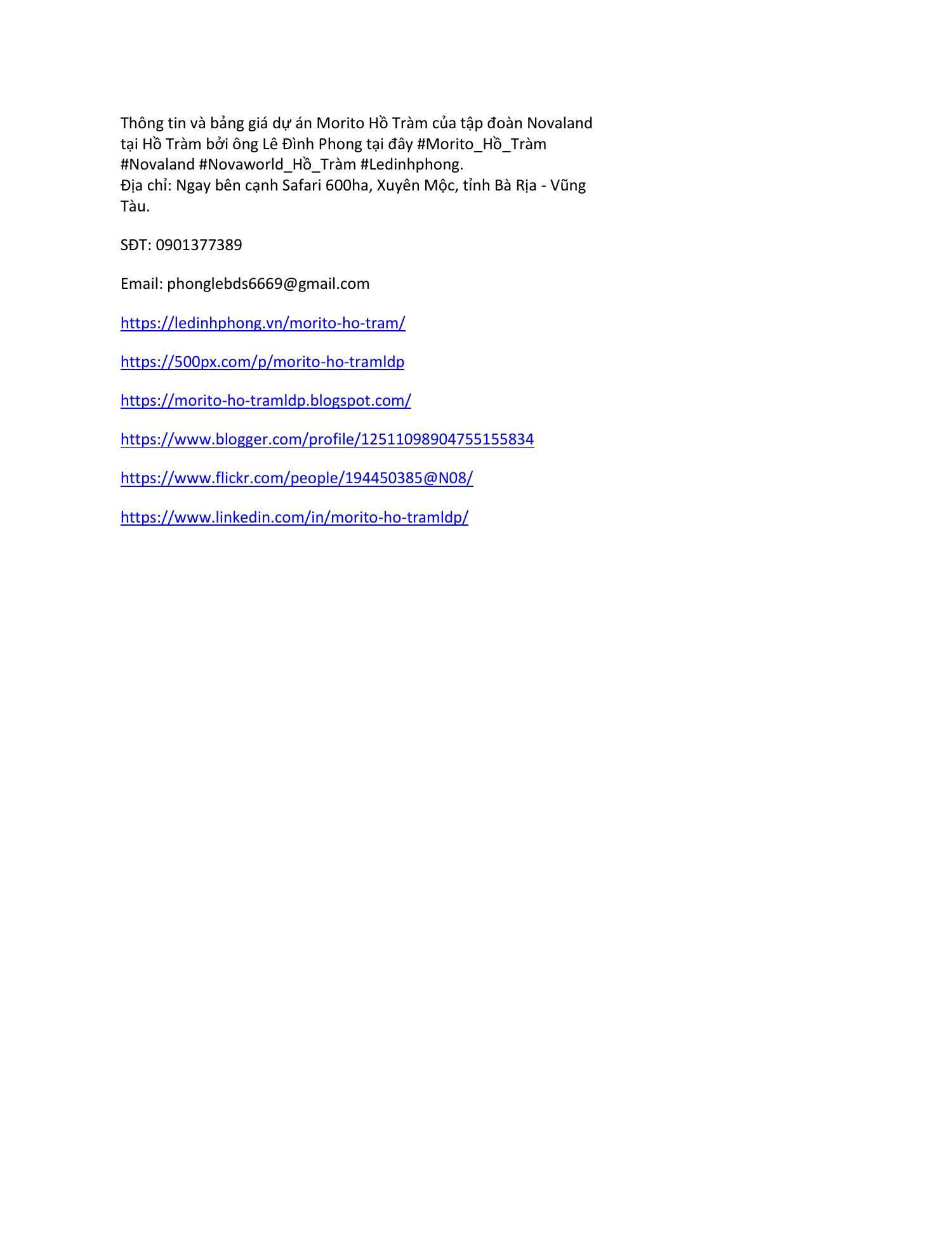 Morito Hồ Tràm.docx | DocDroid