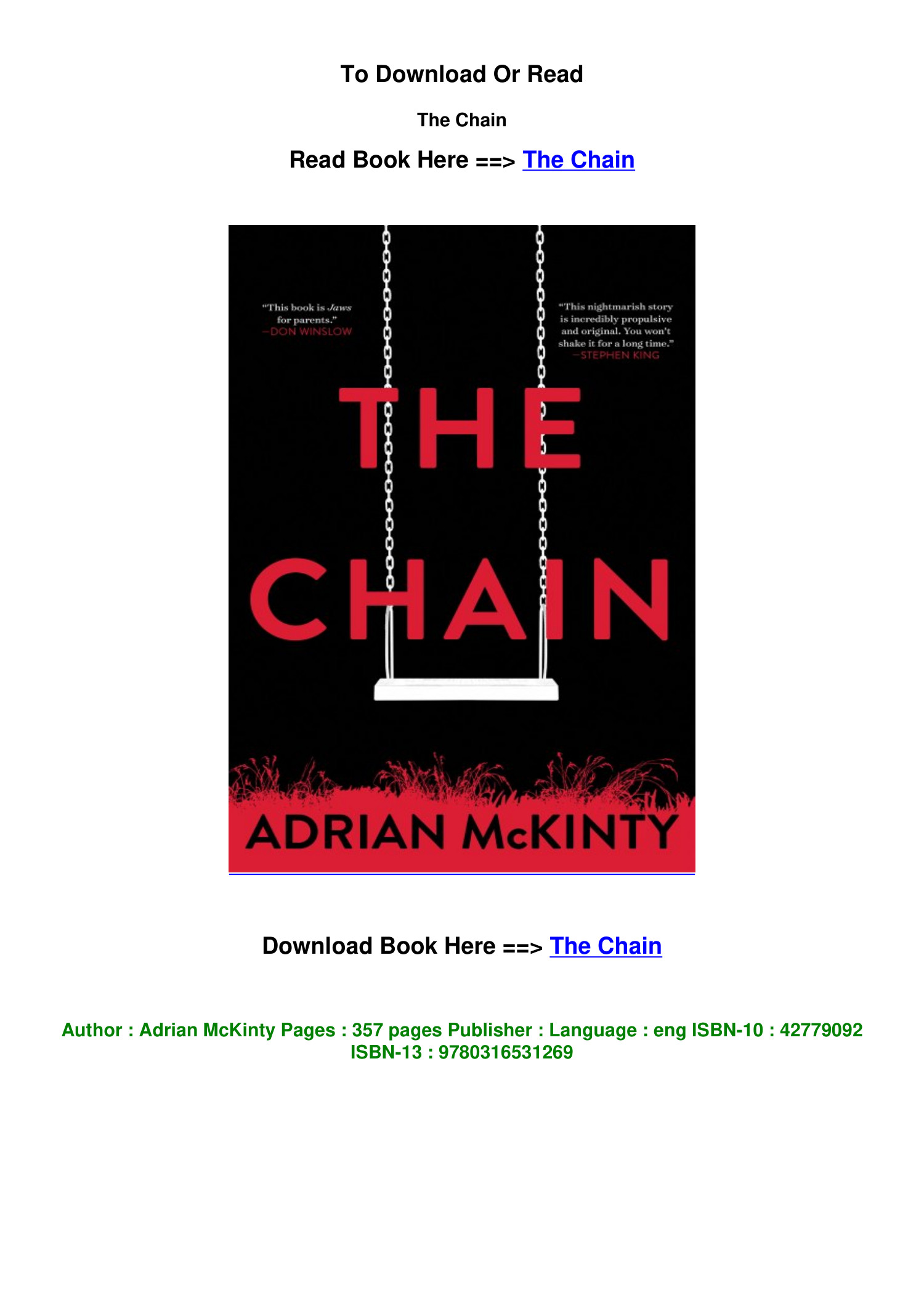Download EPub The Chain by Adrian McKinty.pdf | DocDroid