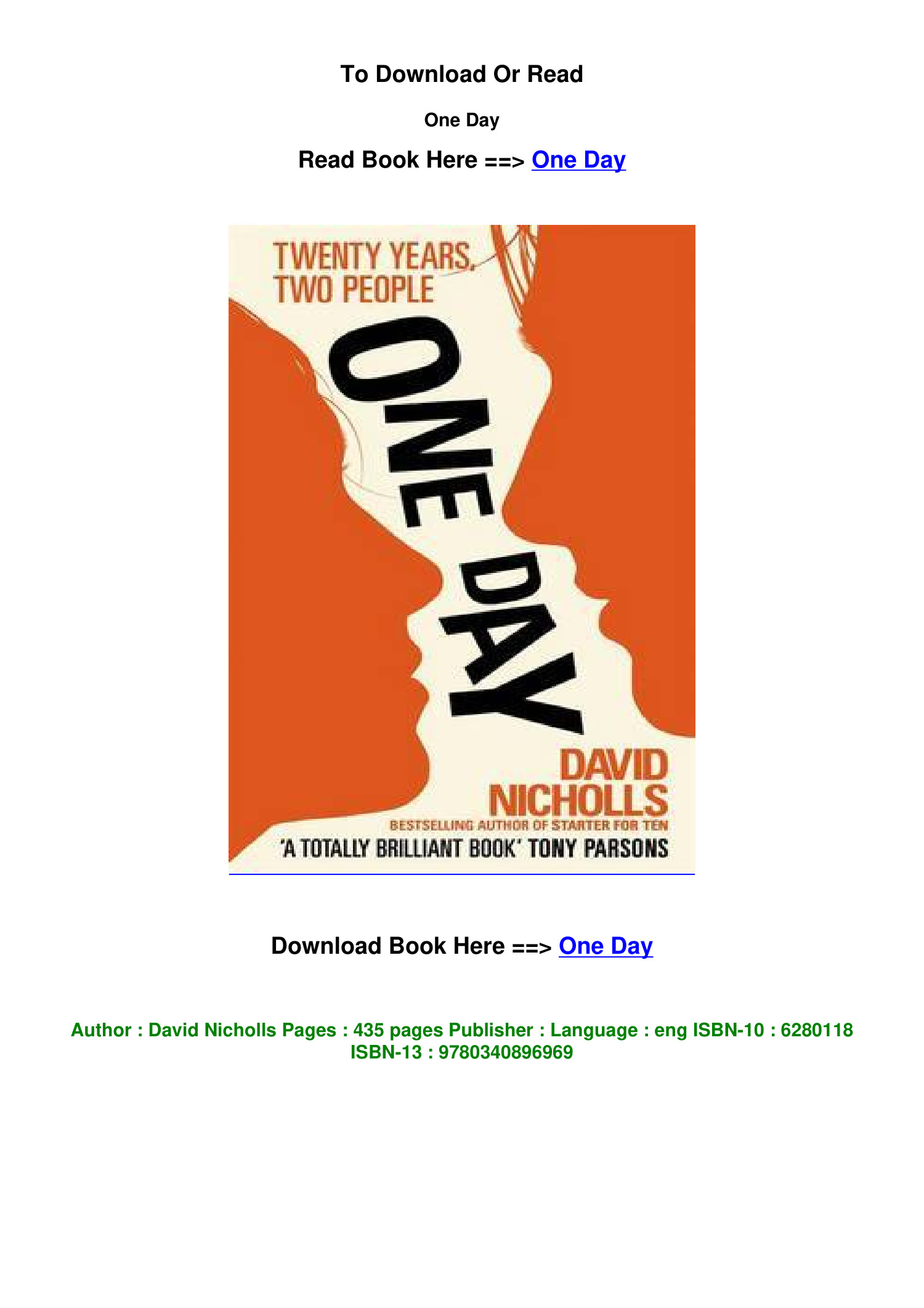 PDF DOWNLOAD One Day by David Nicholls.pdf | DocDroid