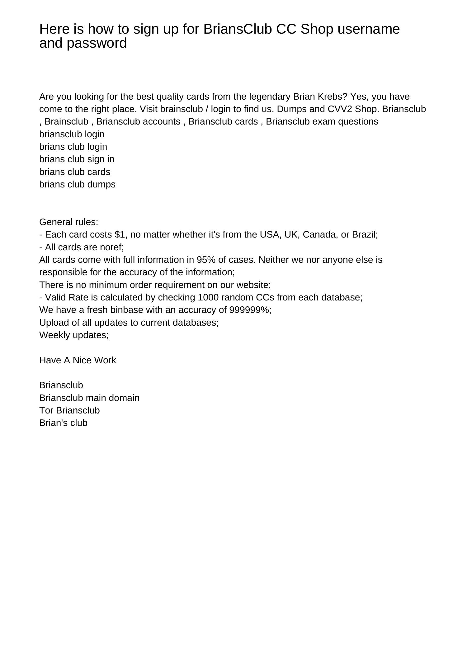 Get your BriansClub Login Sign up at Briansclub CC Shopvrpjq.pdf.pdf ...